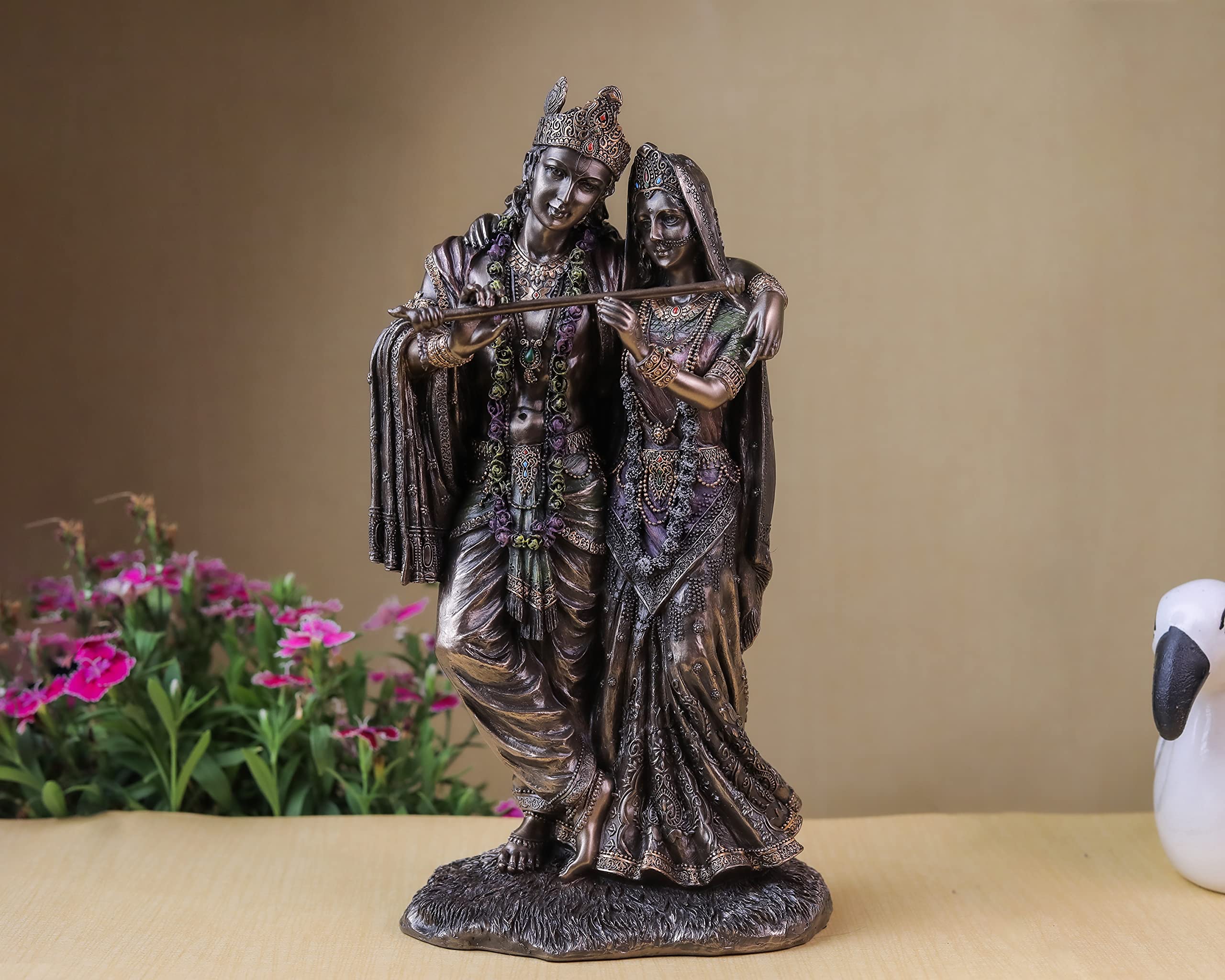 Buy Radha Krishna Statue 11 Inch Bonded Bronze Jugal Jodi Krishna Radha ...
