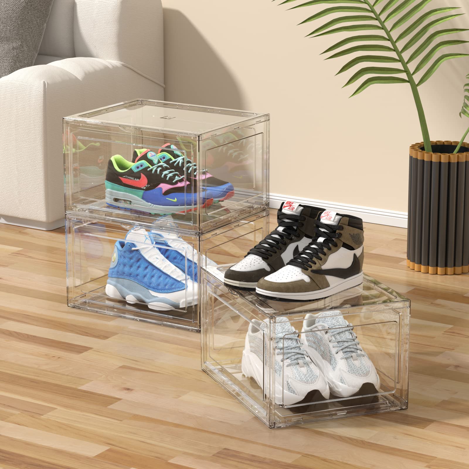 Acrylic Shoe Display Case Individual Shoe Boxes Sneaker Display Case ...