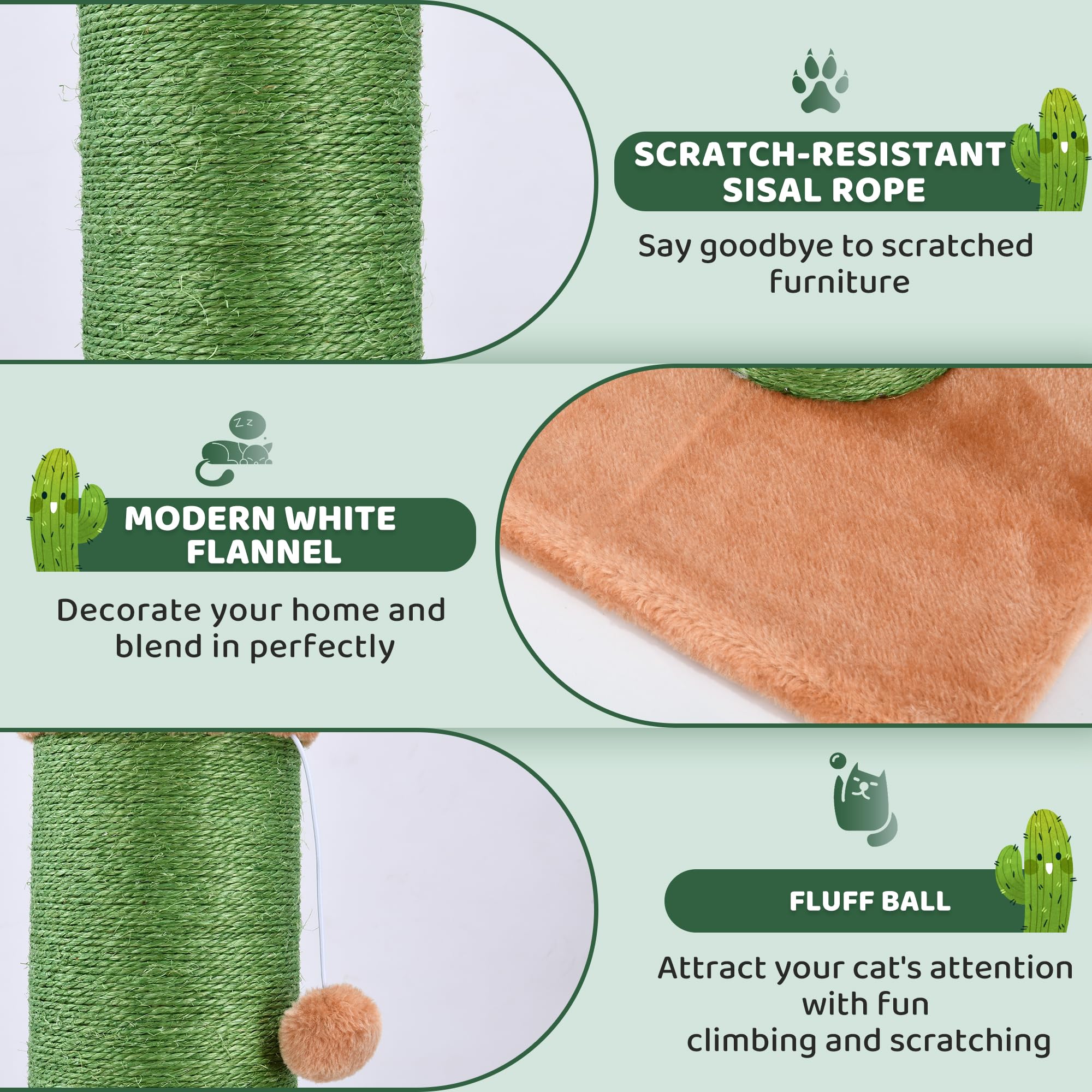 PAWSCRAT Cat Scratching Post 32 Inch High, 5.5 Inch Large Diameter ...