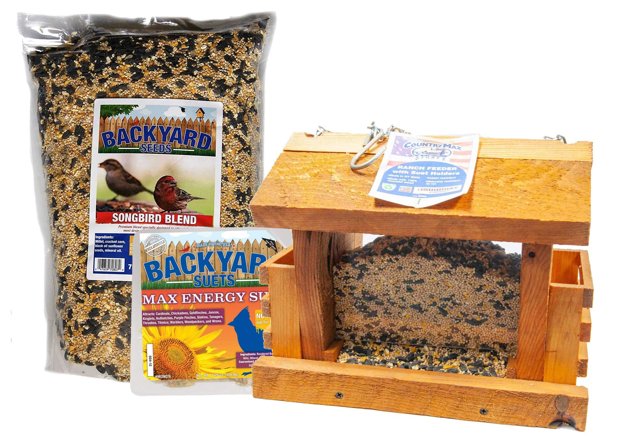 Amazon.com : Wild Bird Seed Starter Kit Contains Combo Bird Seed Suet ...