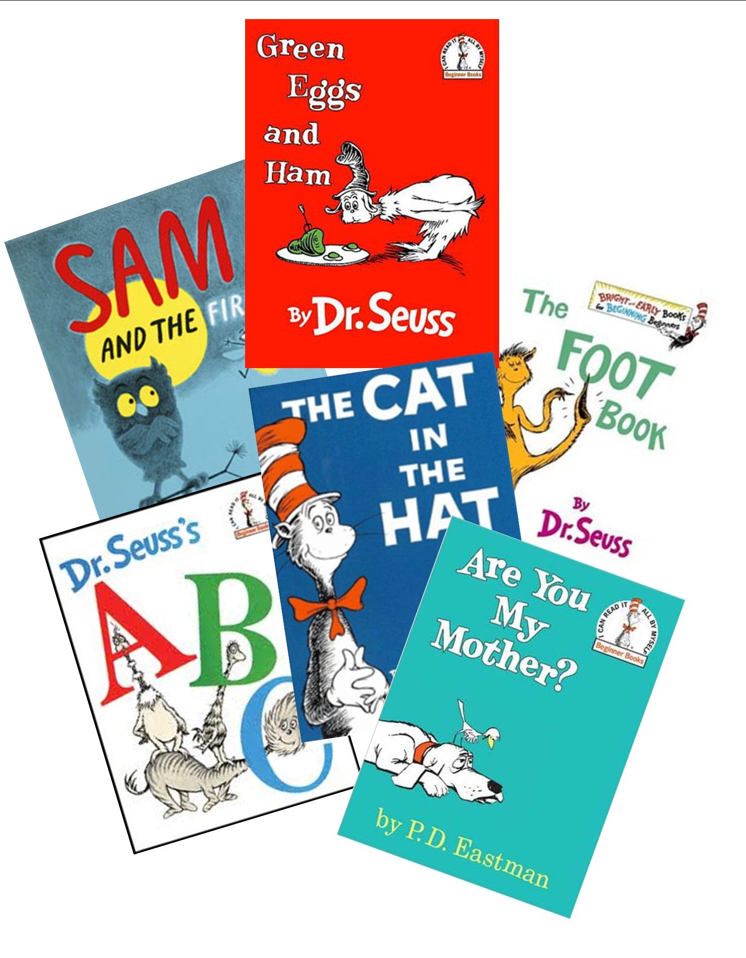 Dr. Seuss Book Set (6) : The Cat in the Hat - Green Eggs and Ham - Are ...