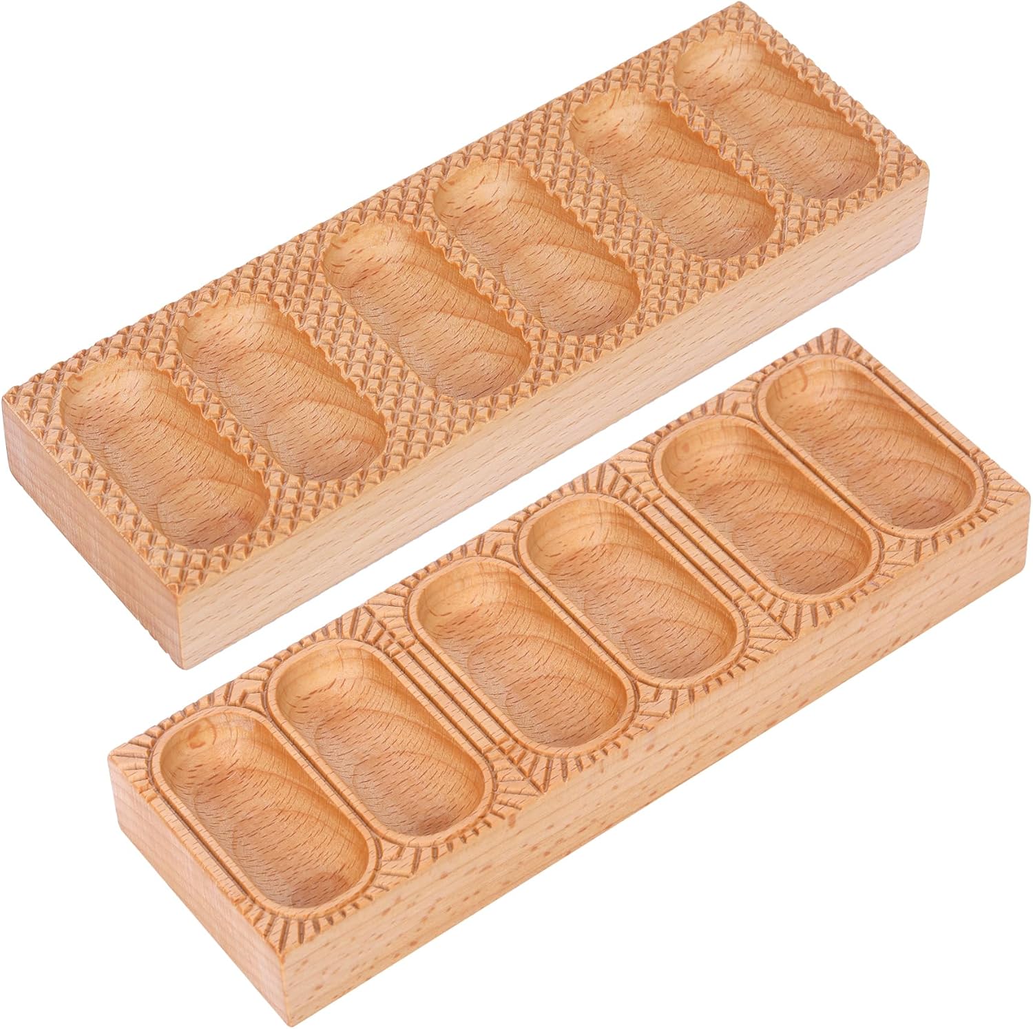 Amazon.com: Wood Pasta Ravioli Board 2 in 1 Wooden Doppio Ravioli Mold ...