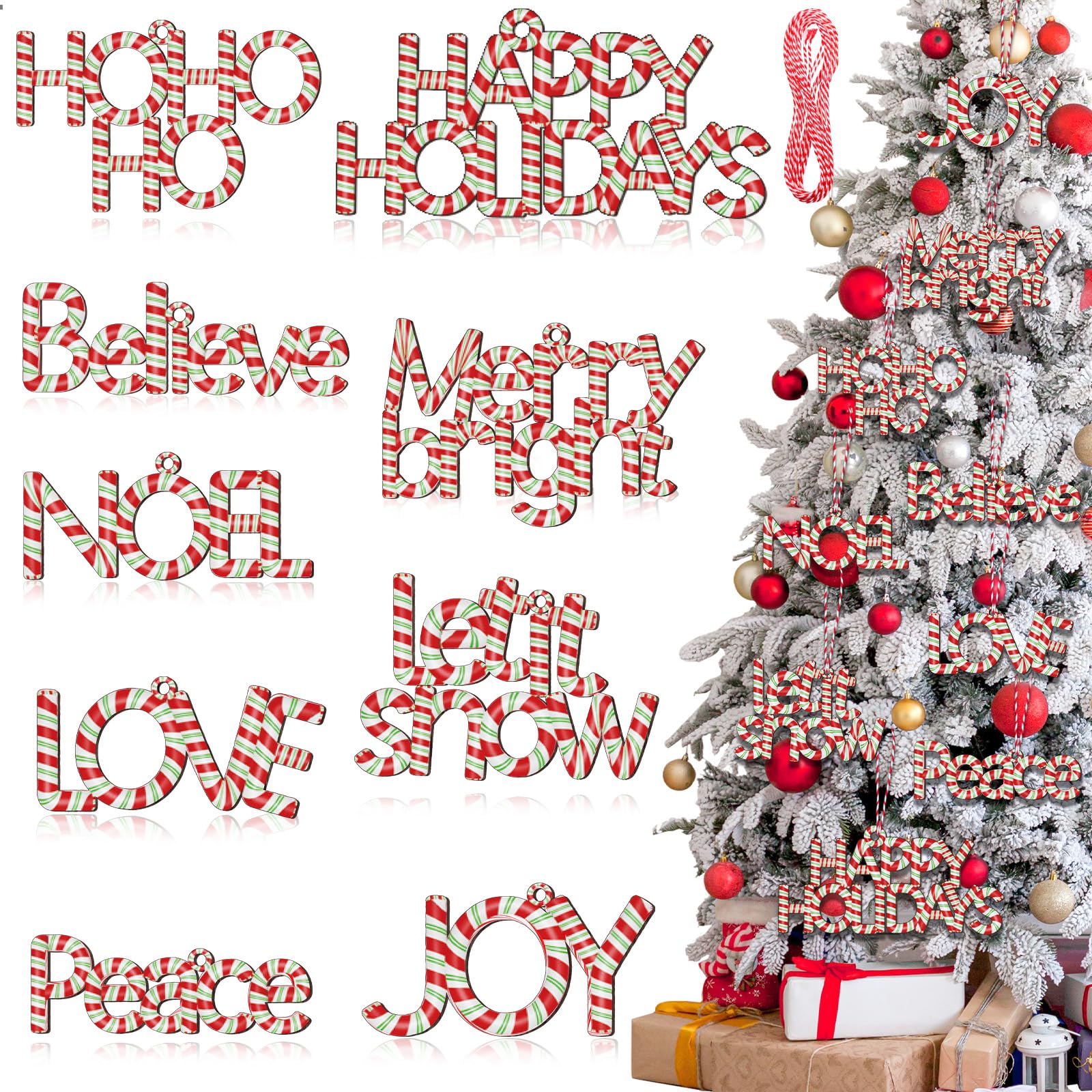 MDF Holiday Words Merry Christmas Wood Word Cutouts - MDF Craft Words ...