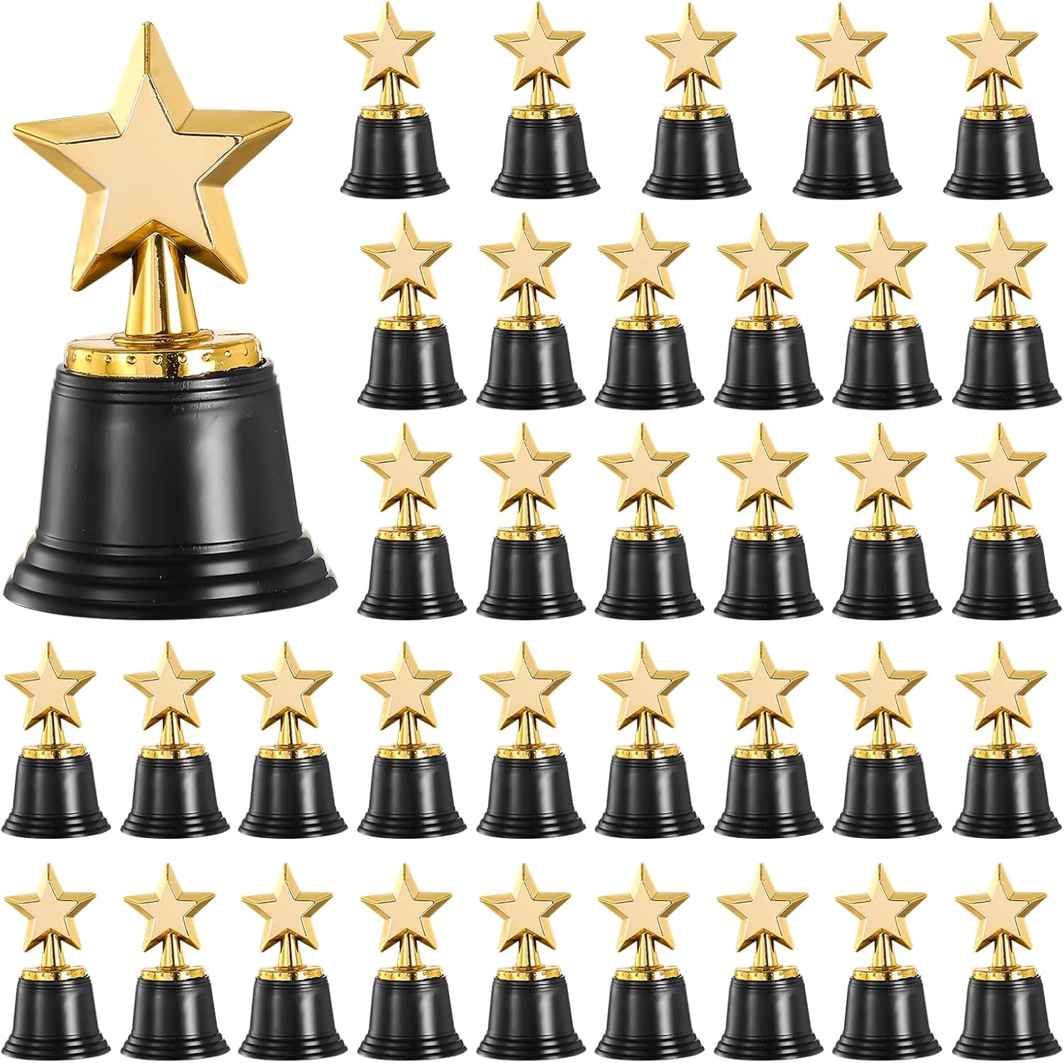 Kapmore 36 Pack Mini Trophy Cup, Star Trophy Awards Bulk, Plastic Gold ...