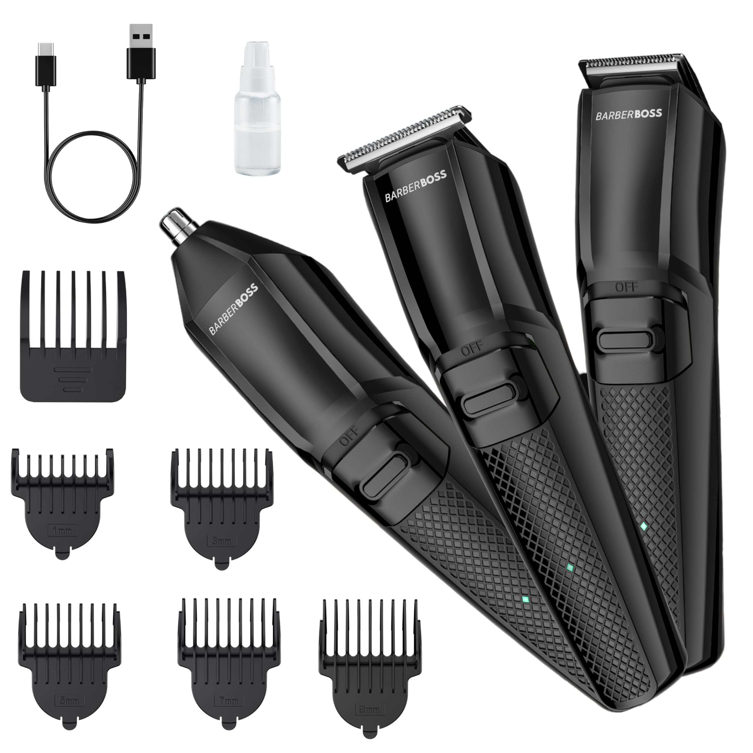 Barberboss Hair & Beard Clipper for Men: Ultimate Face & Nose Precision ...