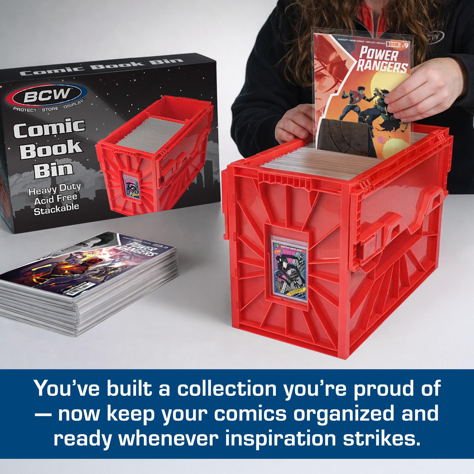 Snapklik.com : BCW Short Comic Book Bin Holds 150 Comics Stackable ...