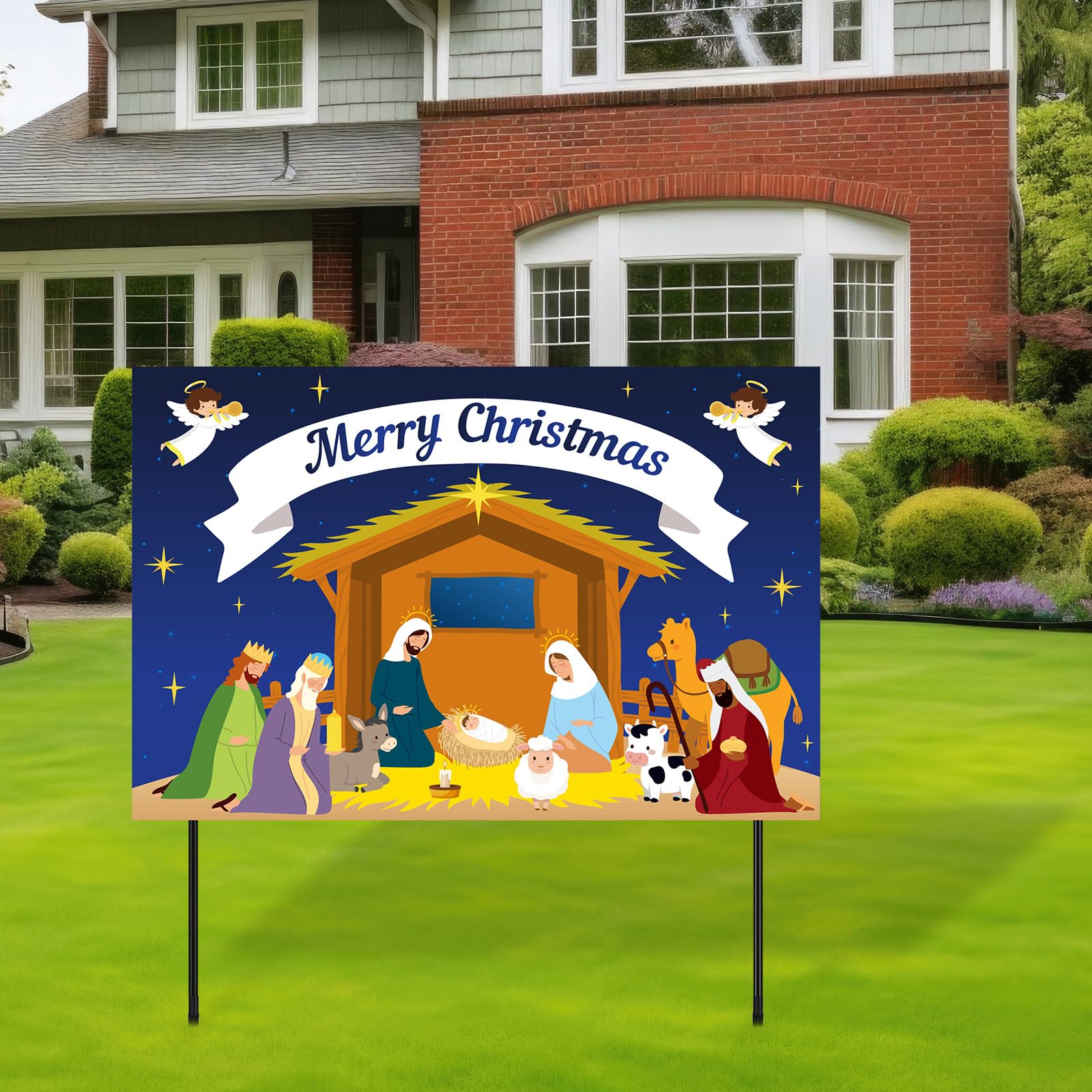 Amazon.com : Christmas Outdoor Yard Sign Decorations Large Religious ...