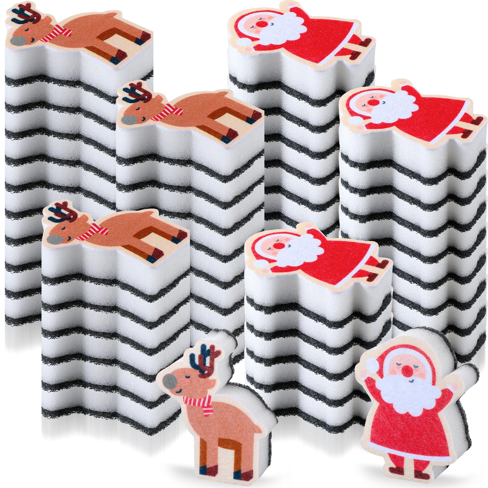 Mifoci Christmas Kitchen Sponge Washing Scrubbing Sponges for Cleaning ...