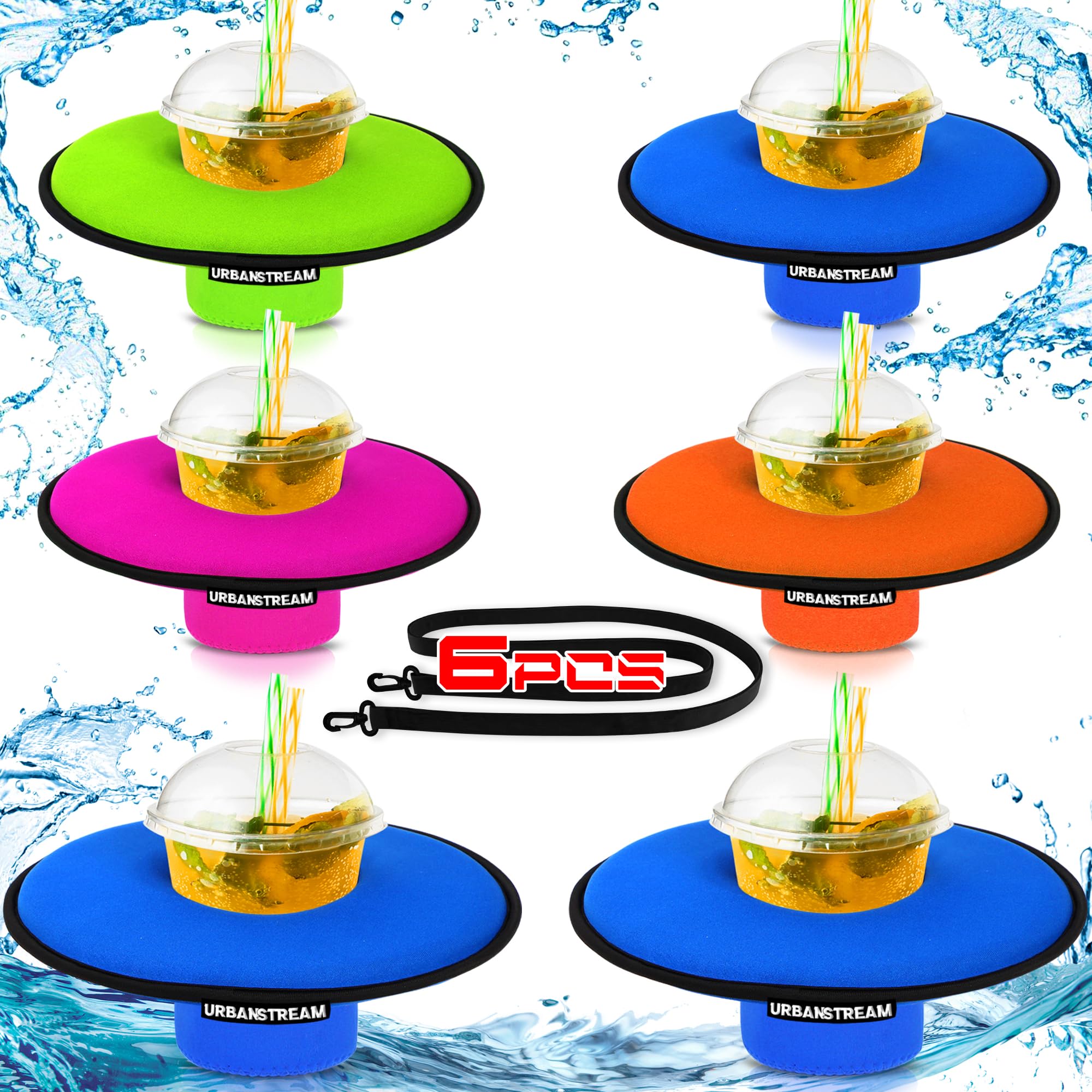 Amazon.com: 6 pcs Neoprene Floating Drink Holder for Pool - Medium and ...