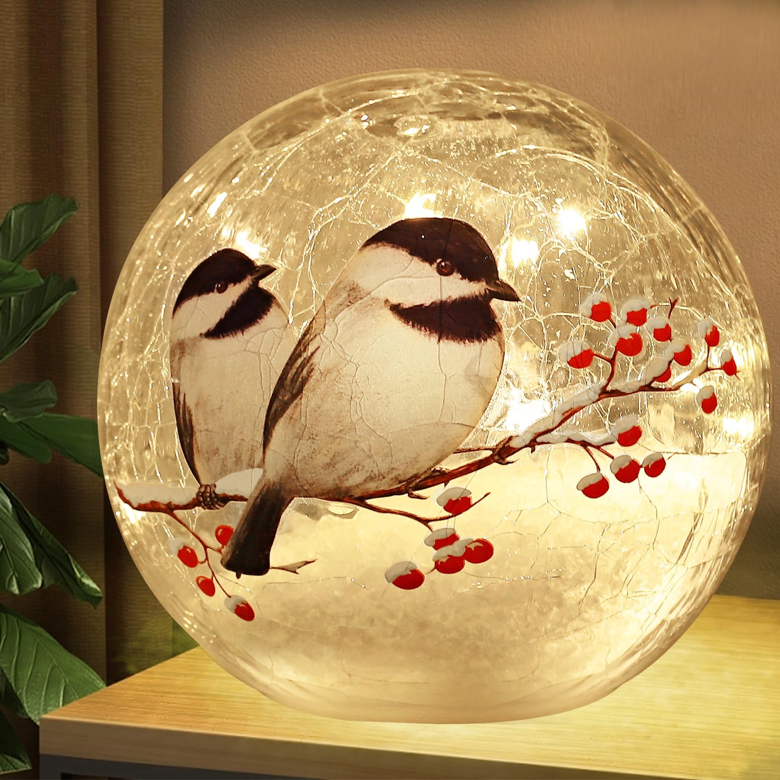 Glass Ball LED Night Lamp with Timer (6 Hour On/18 Hour Off ...