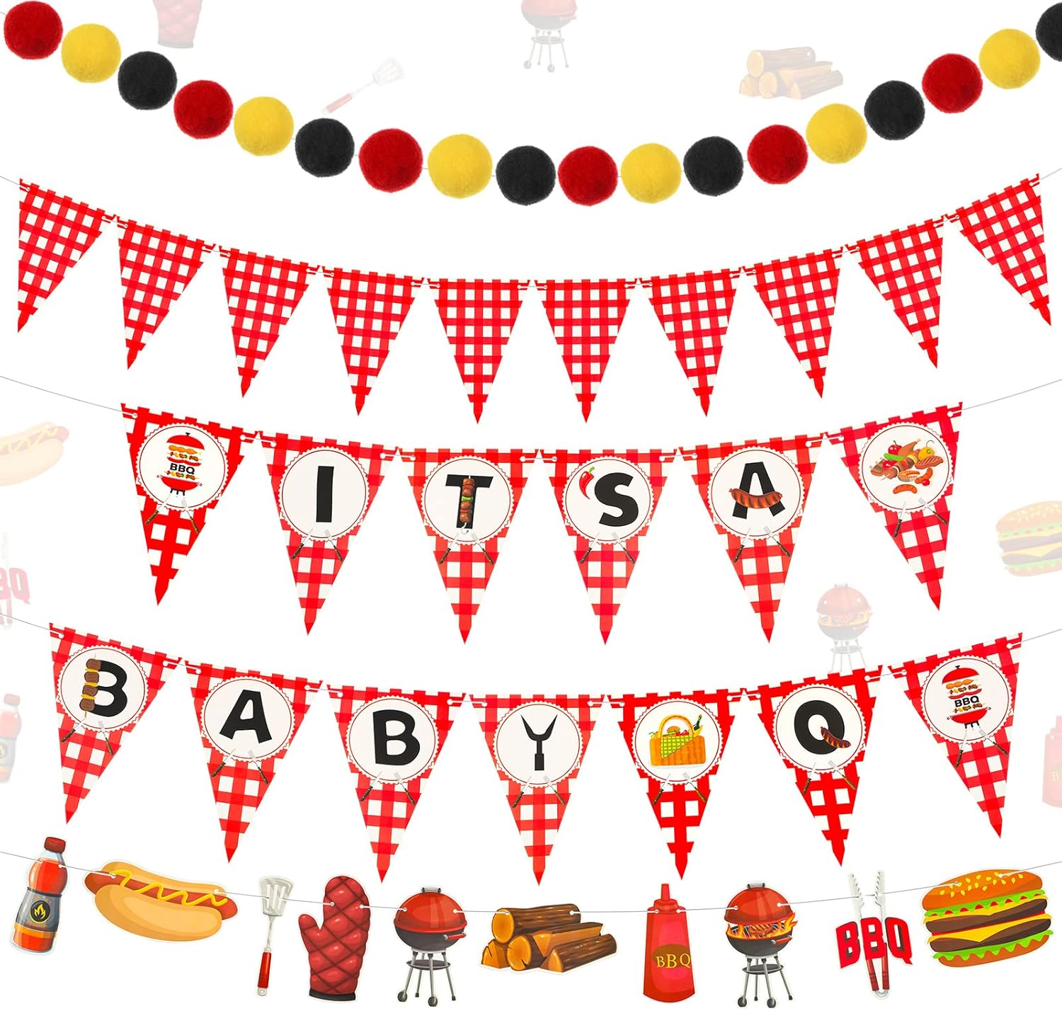 Amazon.com: Ctosree Baby Q Banner Its a Baby Q Shower Decorations ...