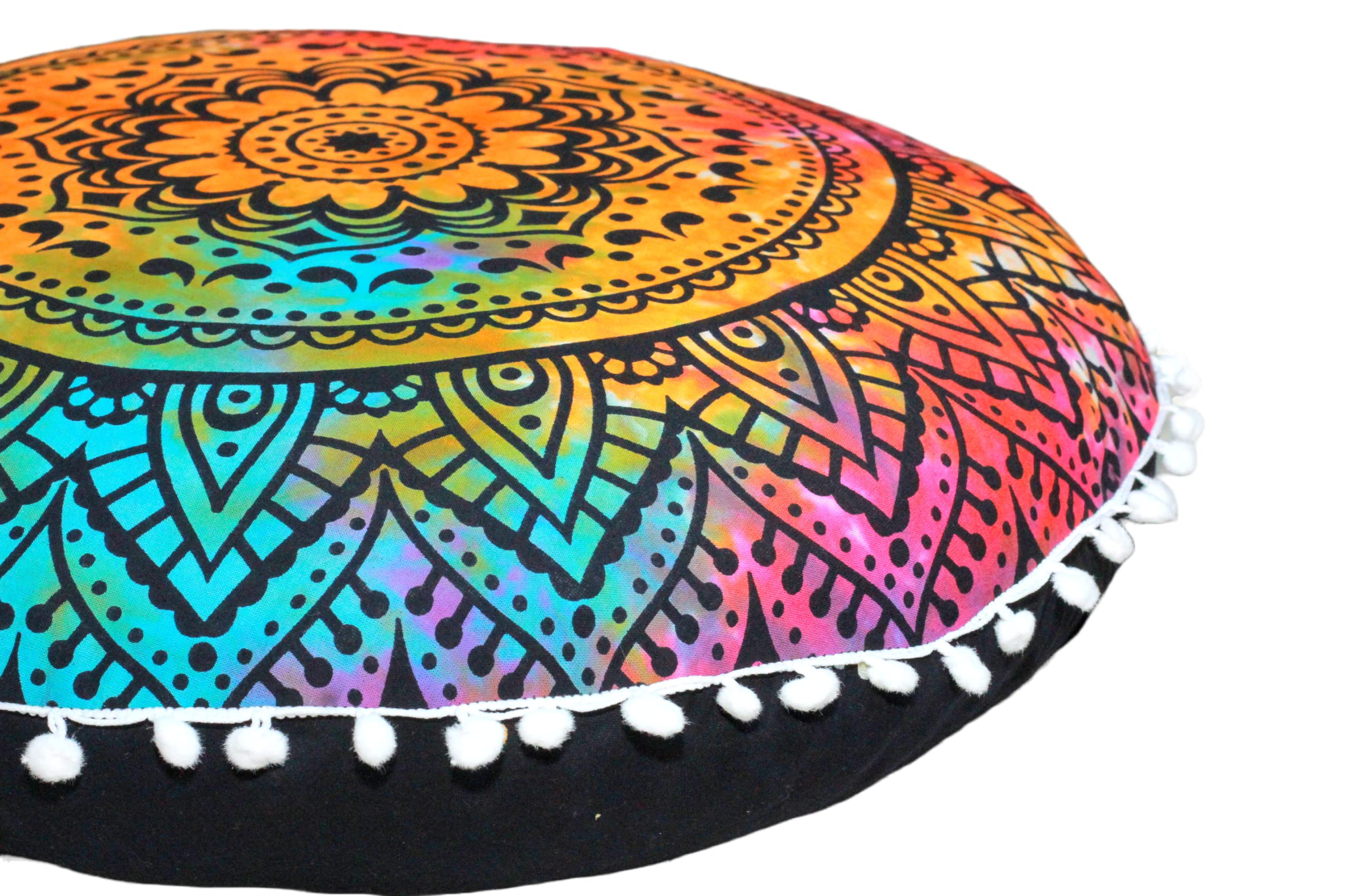 Amazon.com: Round Mandala Floor Pillow Cover Seating Cushion Throw ...
