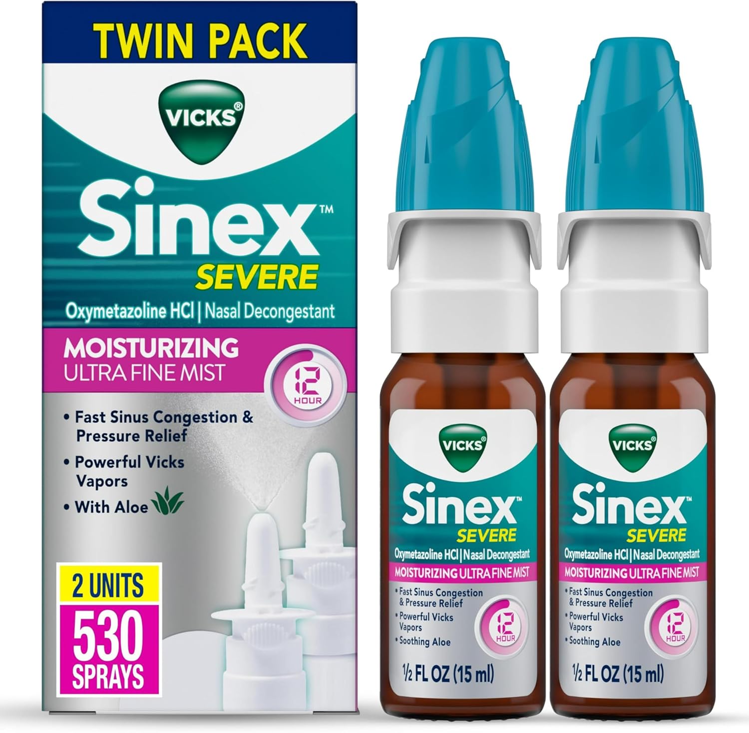 Amazon.com: Vicks Sinex Severe Nasal Spray, Moisturizing Ultra Fine ...