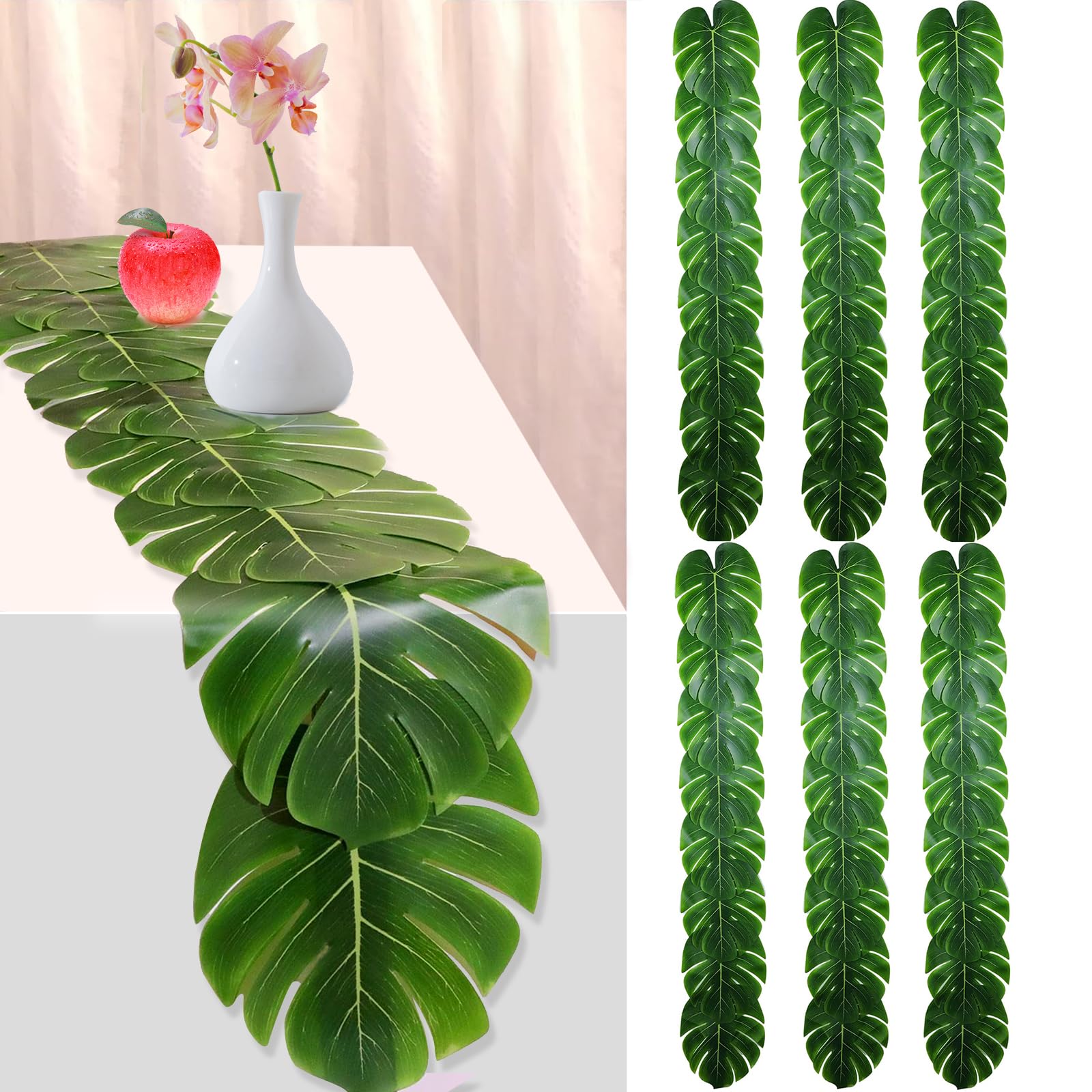 Amazon.com: DEYIXUN 6 Pcs Artificial Palm Leaves Table Runners 72 Inch ...