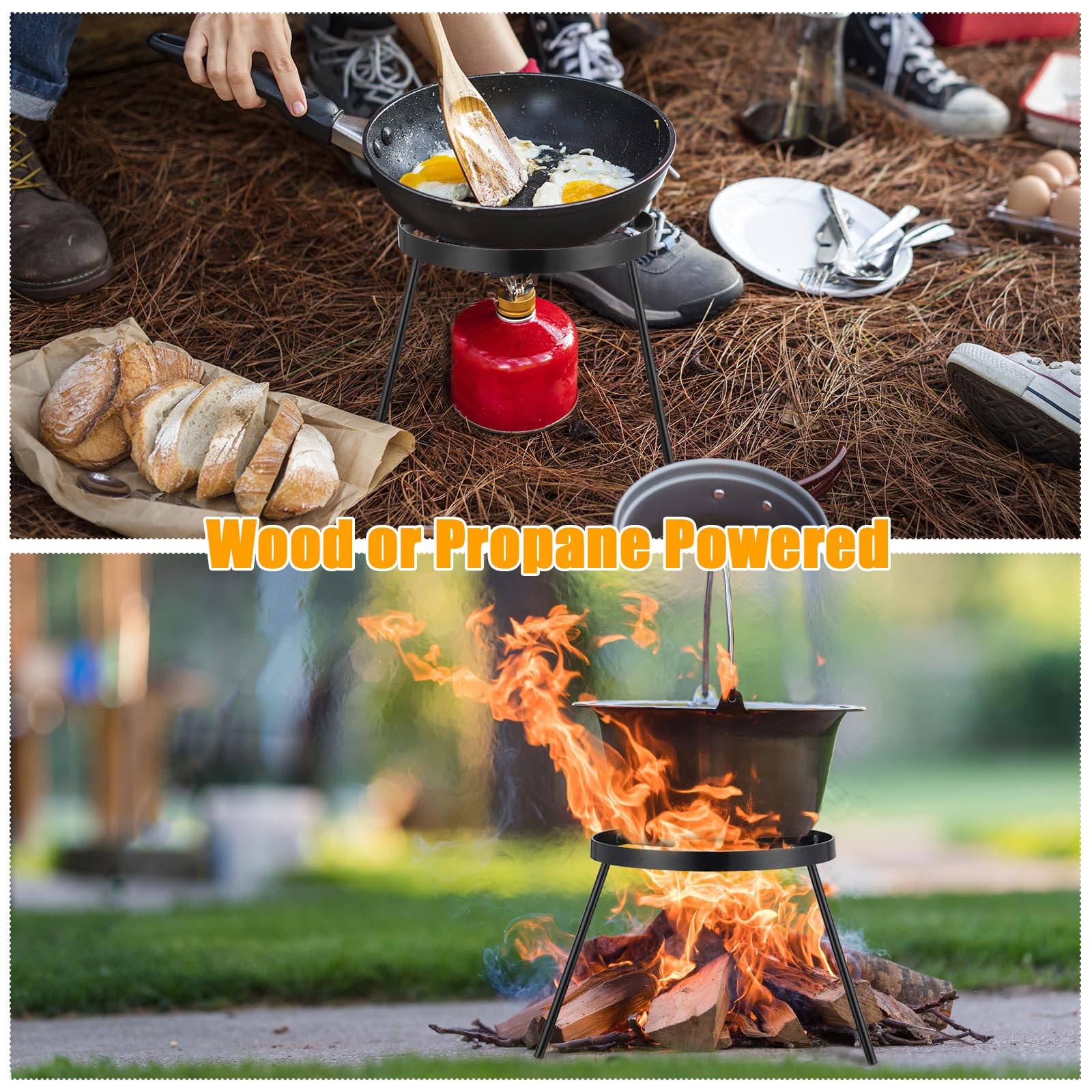 Open Fire Cooking Stand FEBTECH Portable Campfire Tripod For Cooking