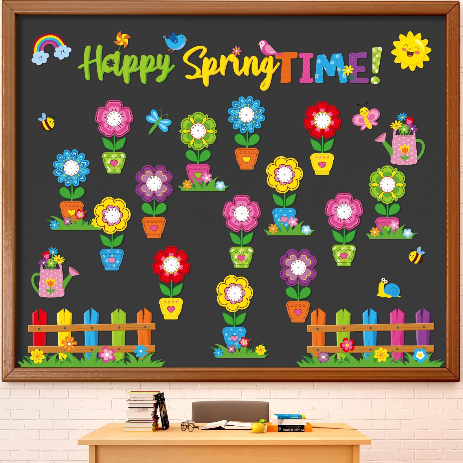 Amazon.com: Janlaugh 48 Pcs Spring Bulletin Board Decorations Set Happy ...