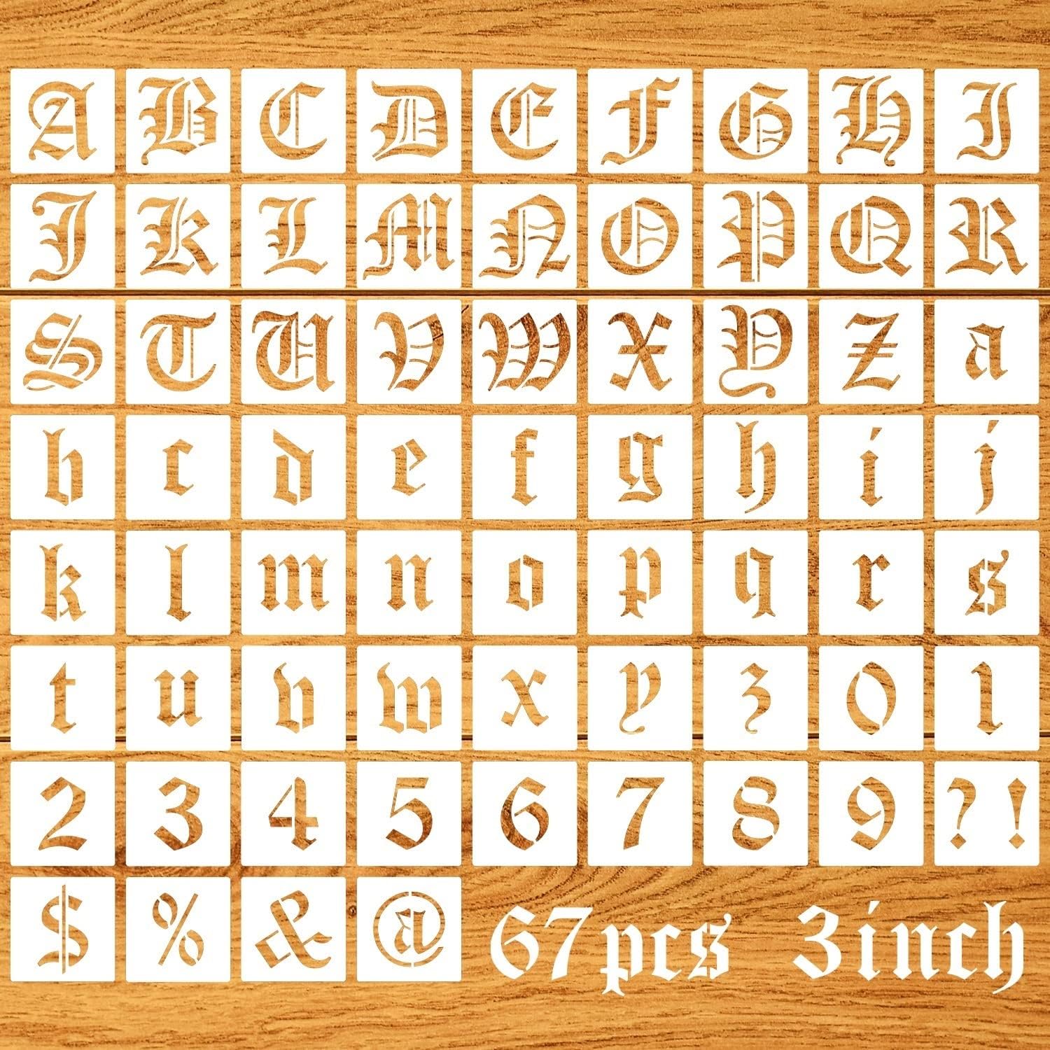 Amazon.com : 2 Inch Calligraphy Letter Stencils for Painting, 66 PCS ...