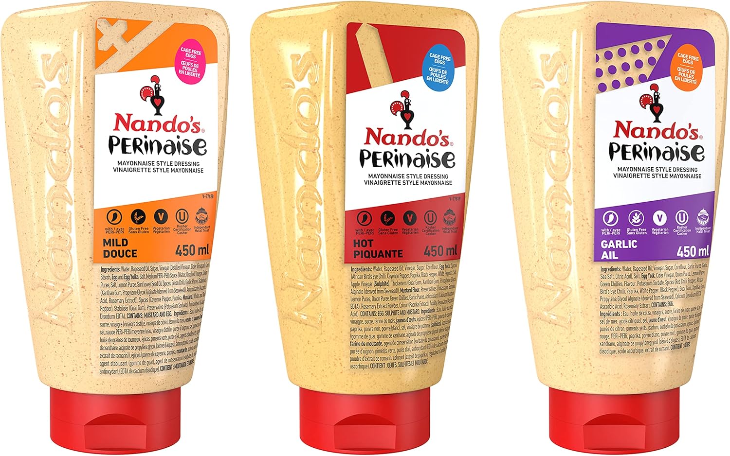 Nando's PERinaise Variety Pack Spicy Flavored Mayo Original, Hot ...