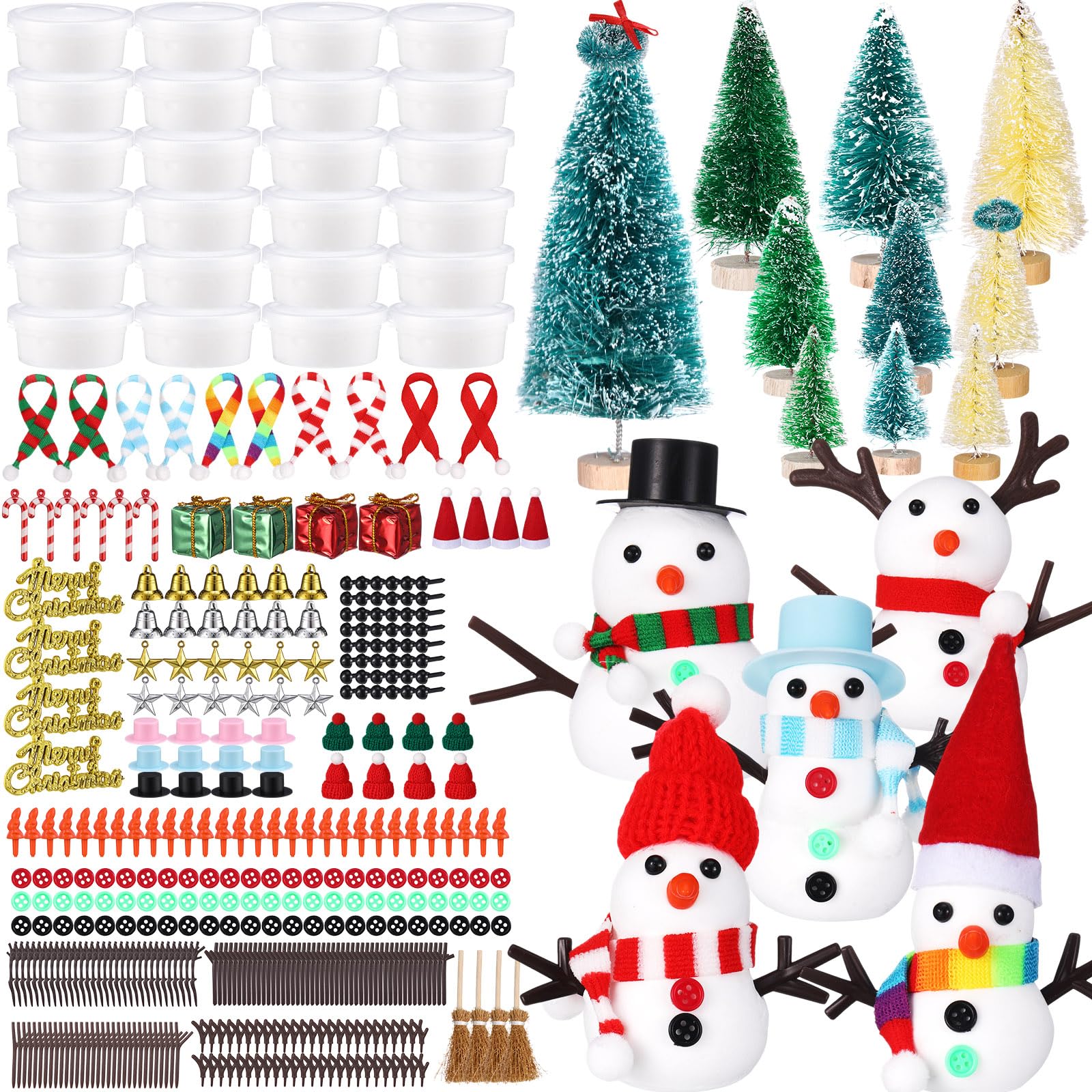 Amazon.com: JellyArch 24 Pack Build a Snowman Kit Christmas Crafts for ...