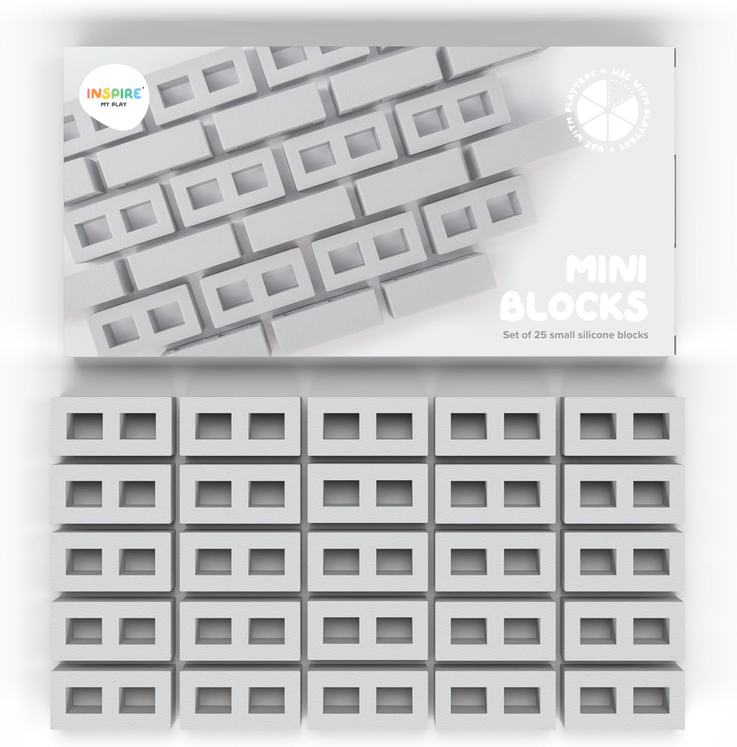 Amazon.com: Inspire My Play 25 x Mini Silicone Building Blocks for ...