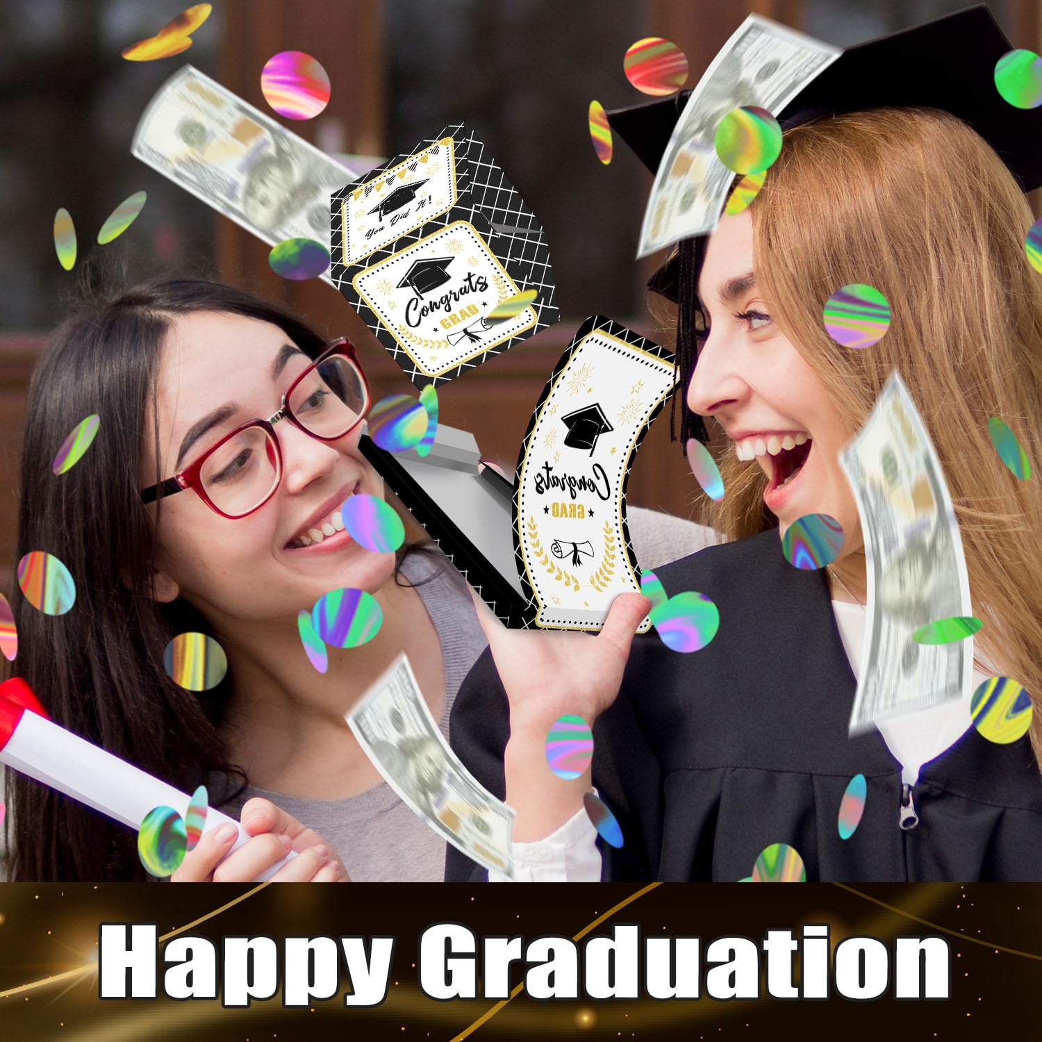 Snapklik.com : Sirjiera Graduation Explosion Surprise Box, Black White ...