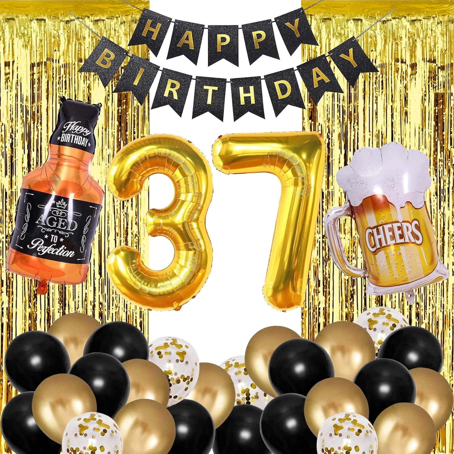 Amazon.com: 37th Birthday Decorations For Men Happy 37th Birthday ...