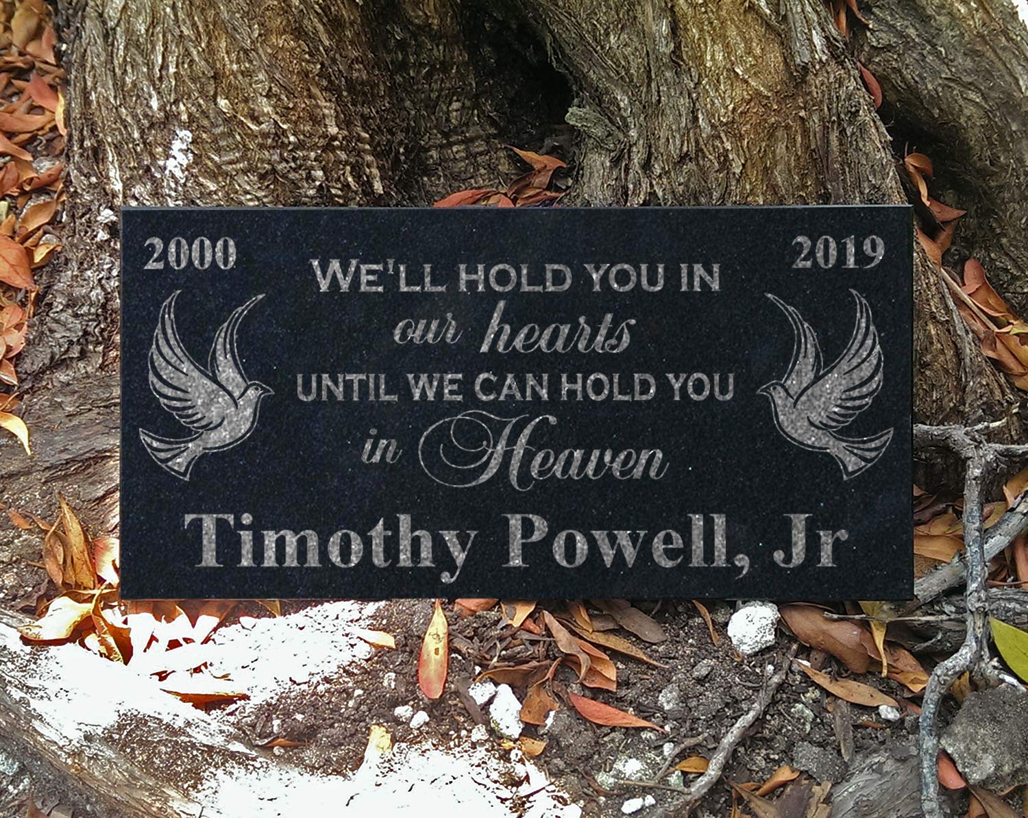 Personalized Memorial Granite Stone Engraved Sympathy Crosses or Doves ...