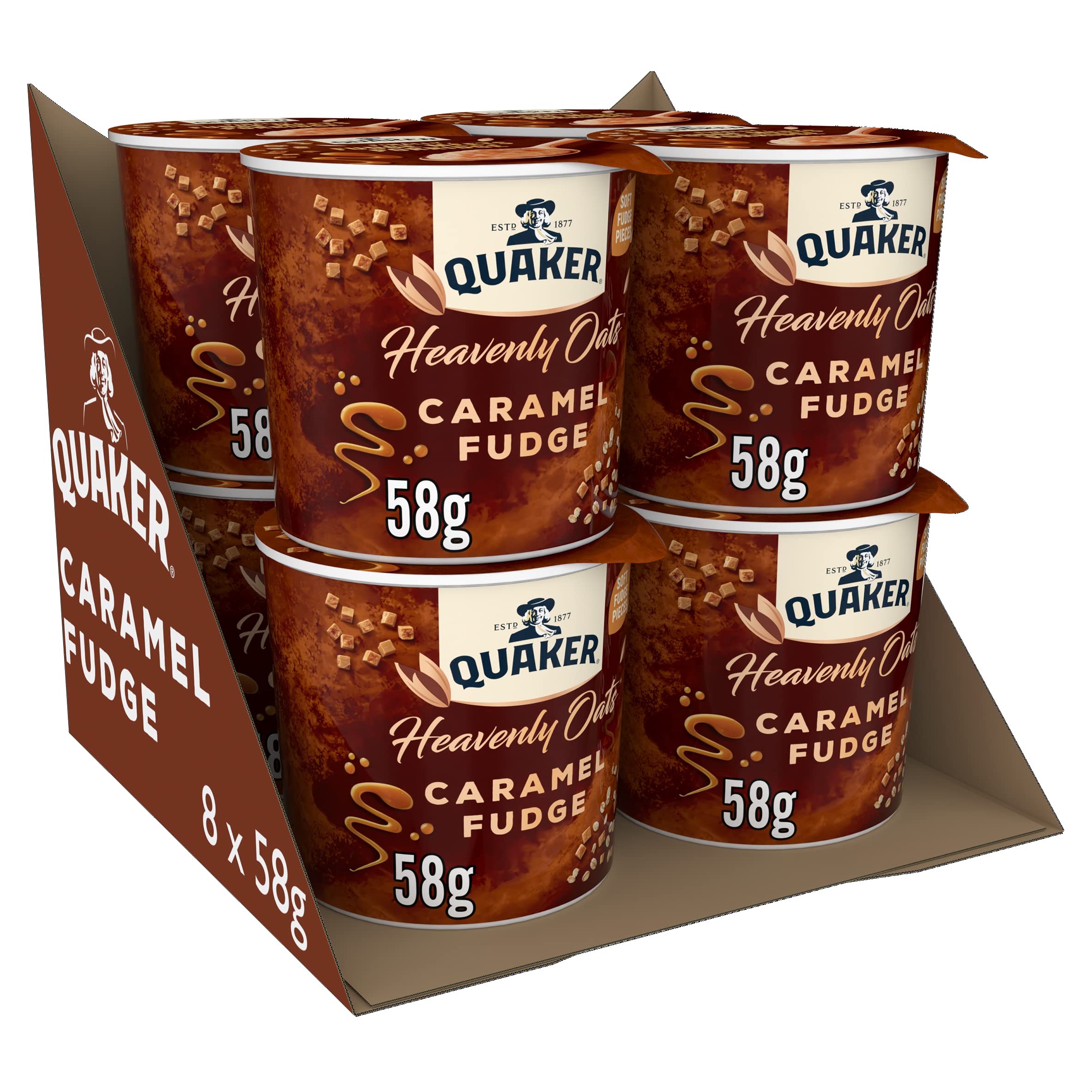 Quaker Heavenly Oats Caramel Fudge Porridge Pot 58 g (Pack of 8 ...