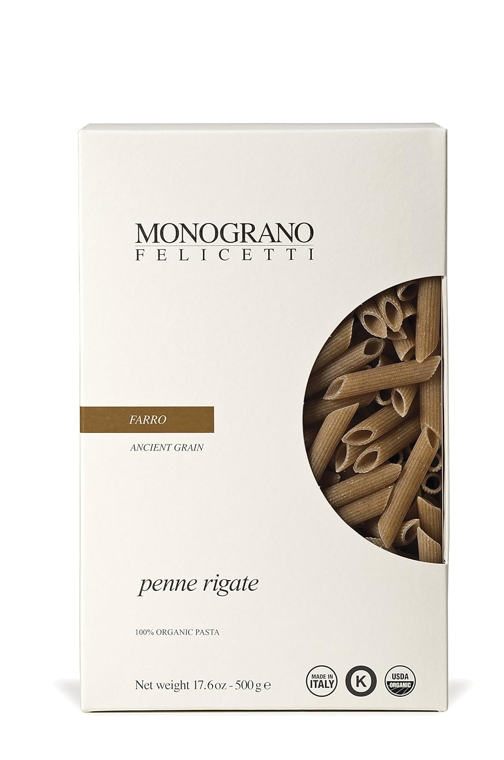 Amazon.com : Felicetti Monograno Organic Penne Rigate Farro Pasta, 1.1 ...