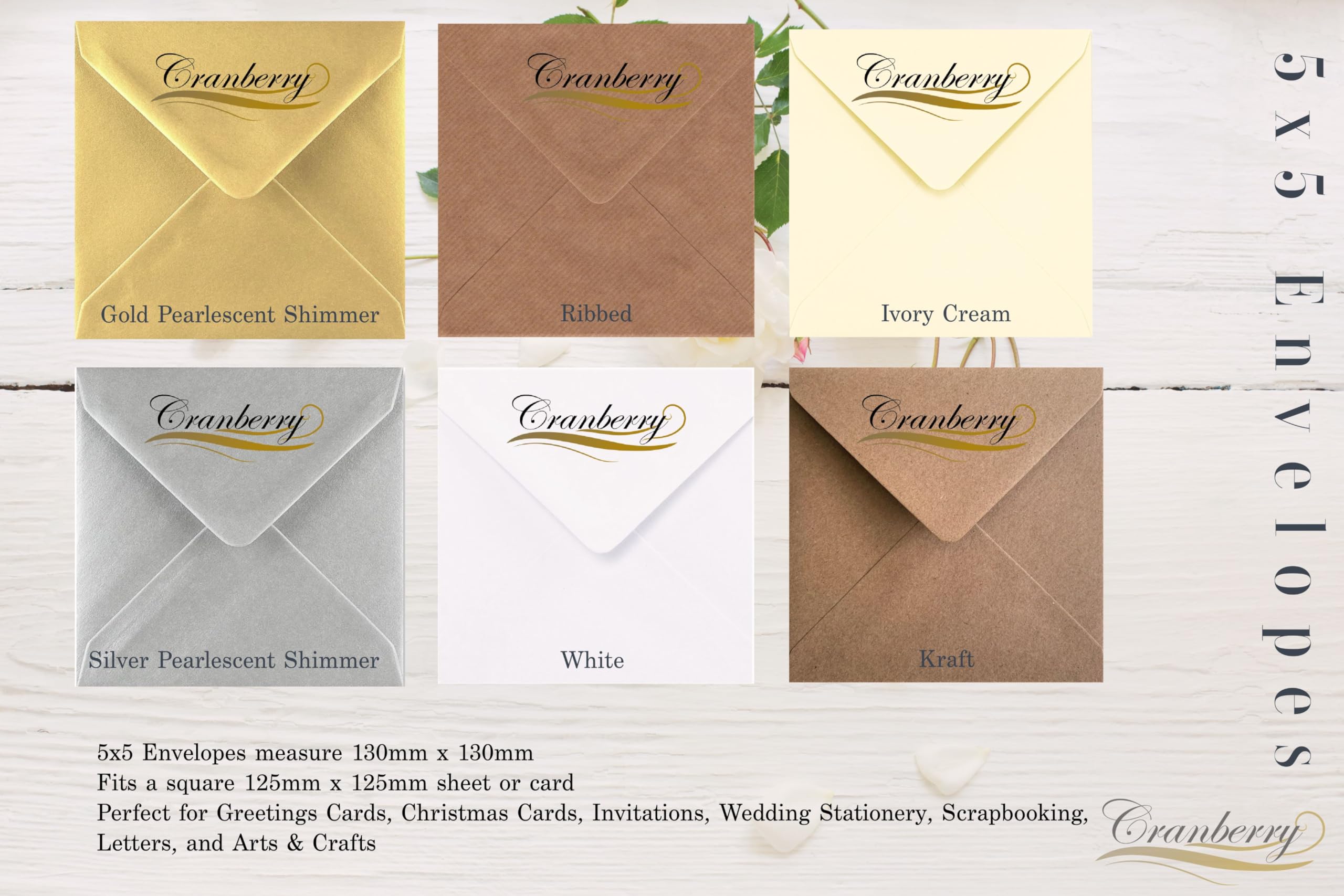 Square Wedding Invitation Envelope Etiquette White Beaded Border Large