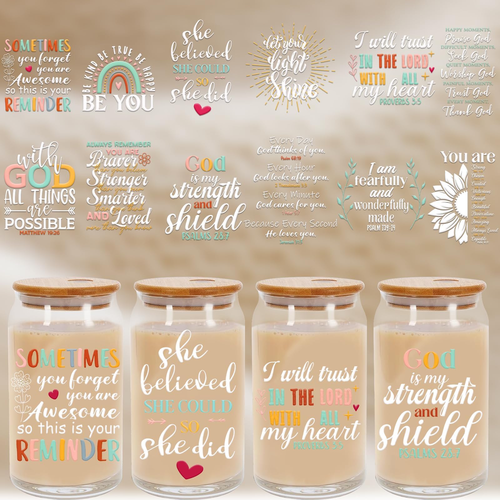 Amazon.com: UV DTF Cup Wrap,10 Sheet Christmas Rub on Transfers for ...