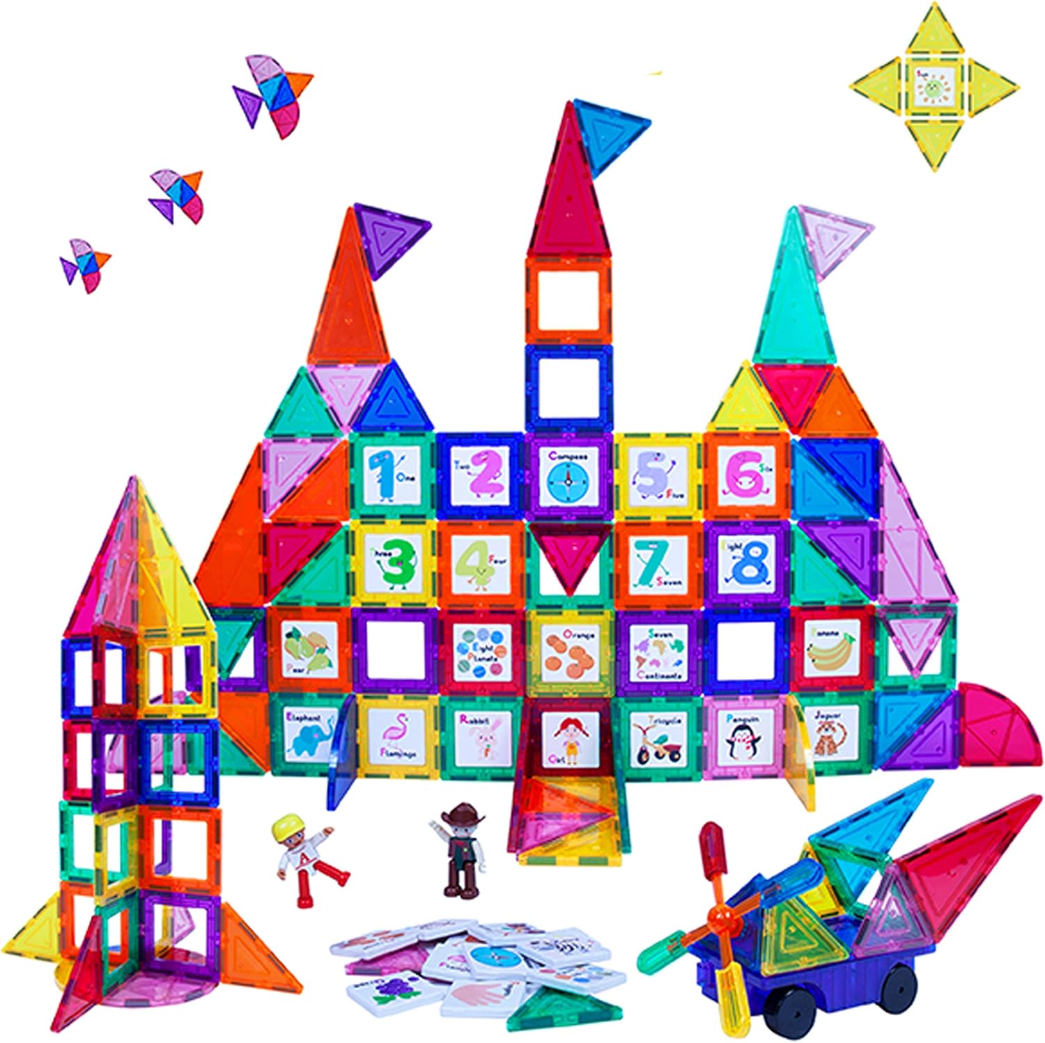 Amazon.com: PicassoTiles 121 pc Master Builder Magnetic Building Block ...