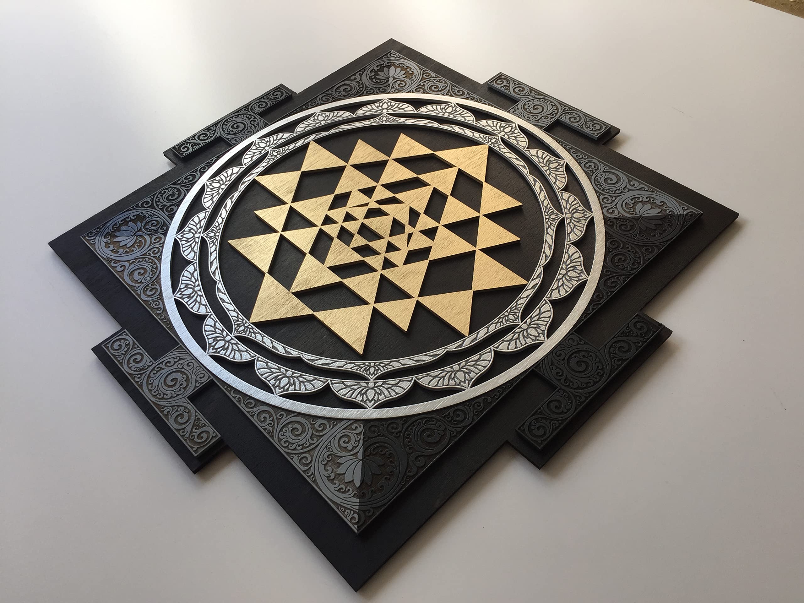 Buy With motif Sri Yantra Wall Art Laser Cut, Sacred Geometry, Sri ...