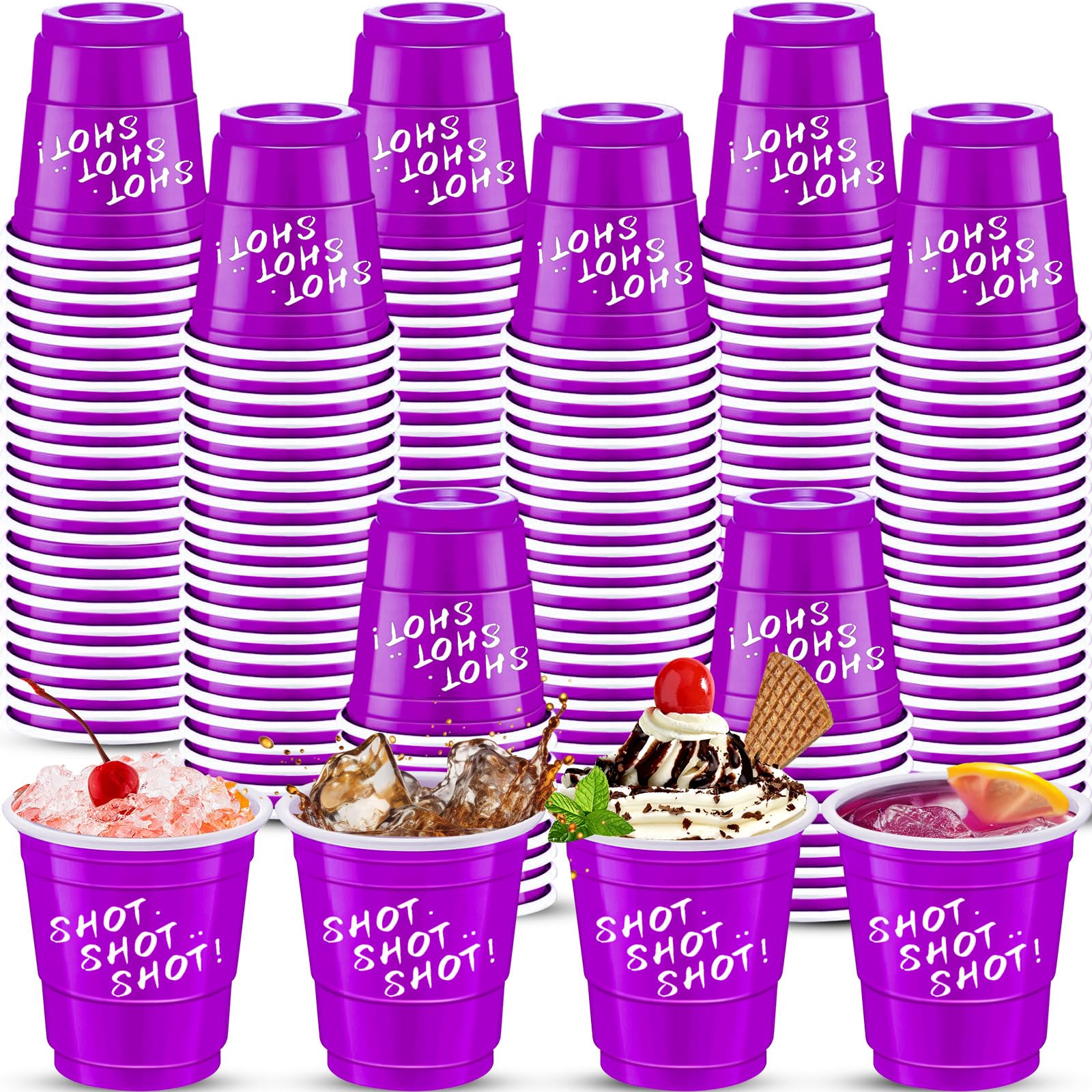 Amazon.com: cssopenss 120 pcs purple Plastic Shot Glasses 2 oz purple ...