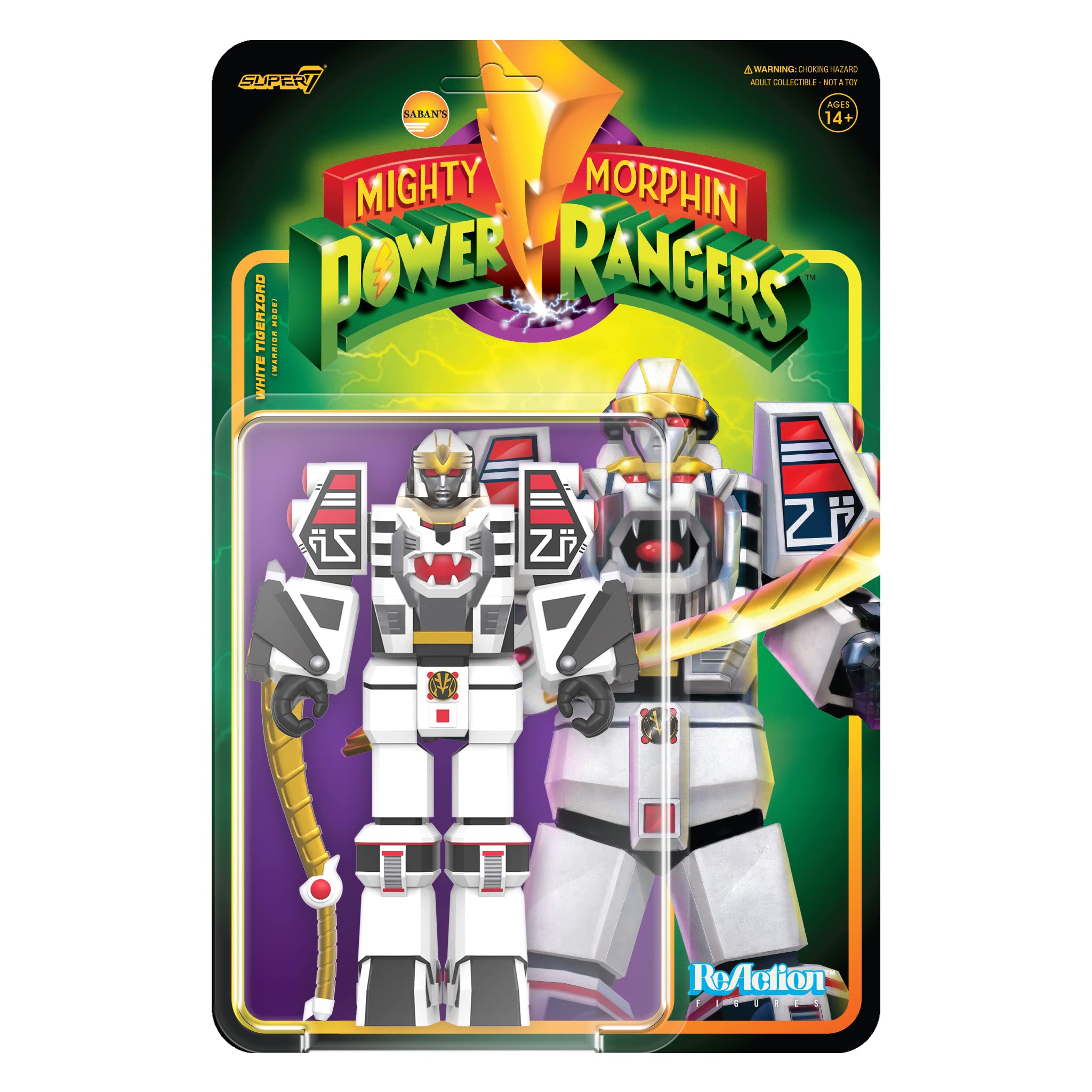 Amazon.com: Super7 Mighty Morphin Power Rangers White Tigerzord ...