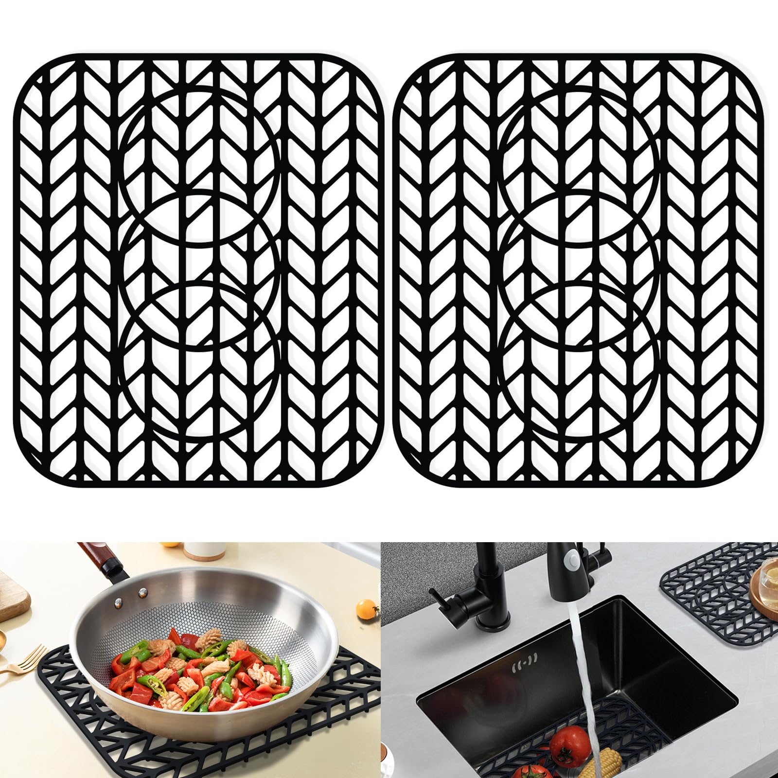 Amazon.com: Sink Protectors for Kitchen Sink 12x11 & 13x11,Silicone ...