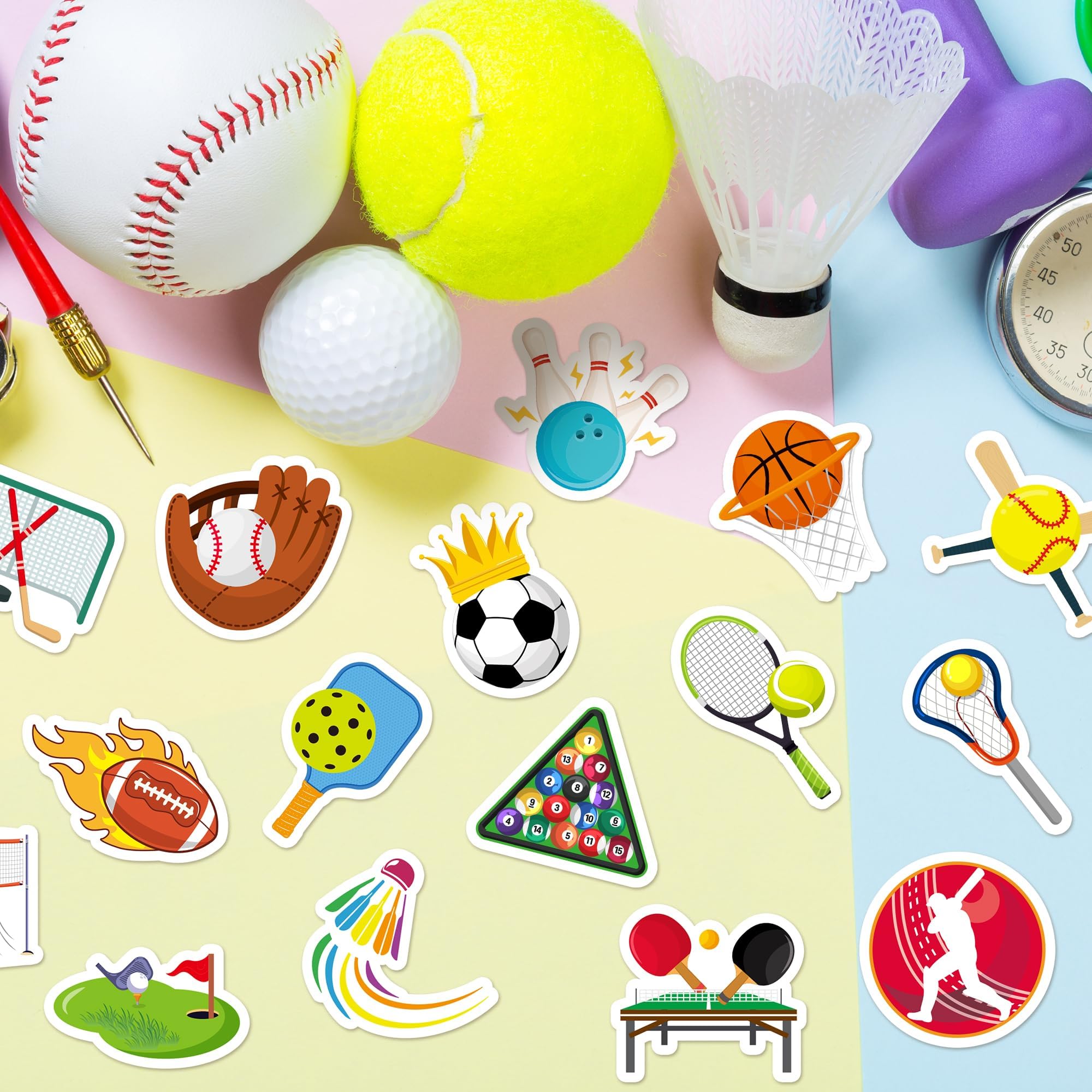Snapklik.com : Sports Ball Stickers Rolls - 1000pcs Sports Ball ...