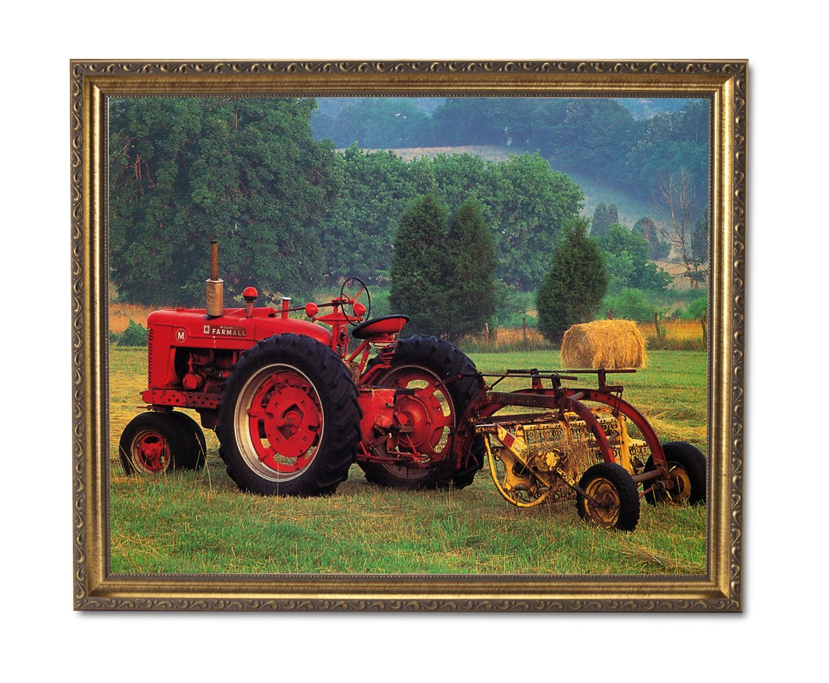 Amazon.com: Farmall Model M Tractor And Rake Wall Picture Gold Framed ...