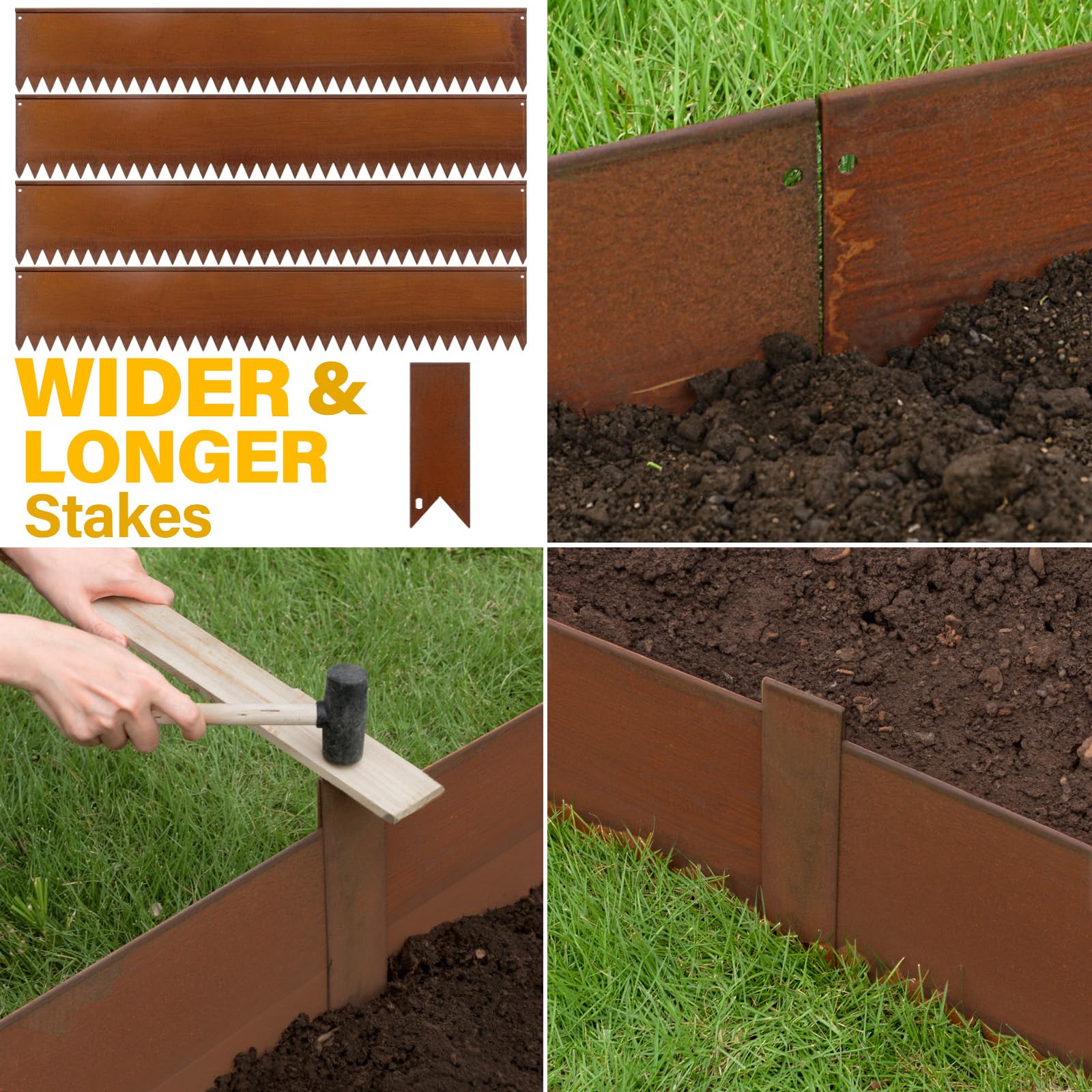 Snapklik.com : LAVEVE Landscape Edging Pre-Rusted Galvanized Steel ...