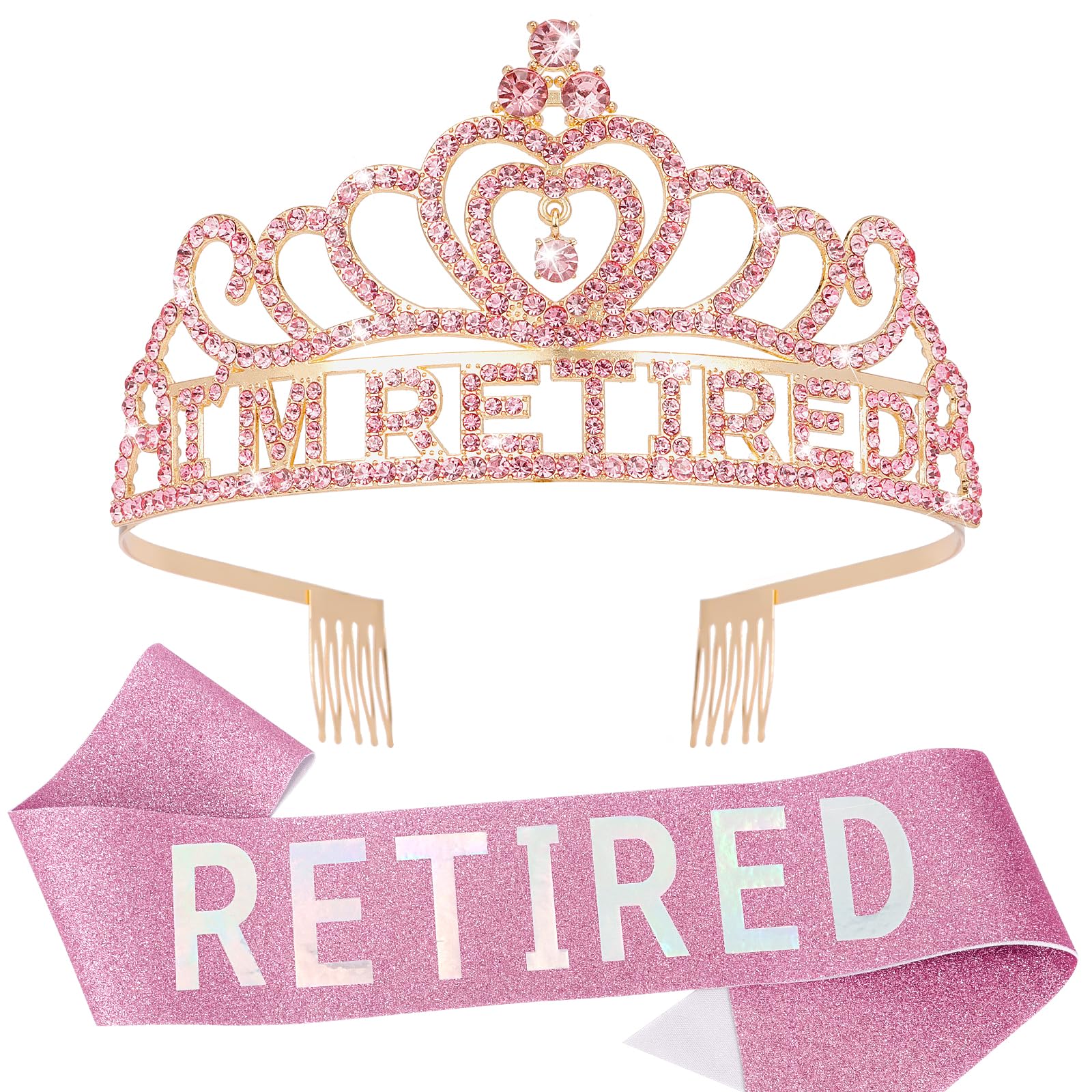 Amazon.com : Vovii Retirement Tiara and Sash Set for Retirement Party ...
