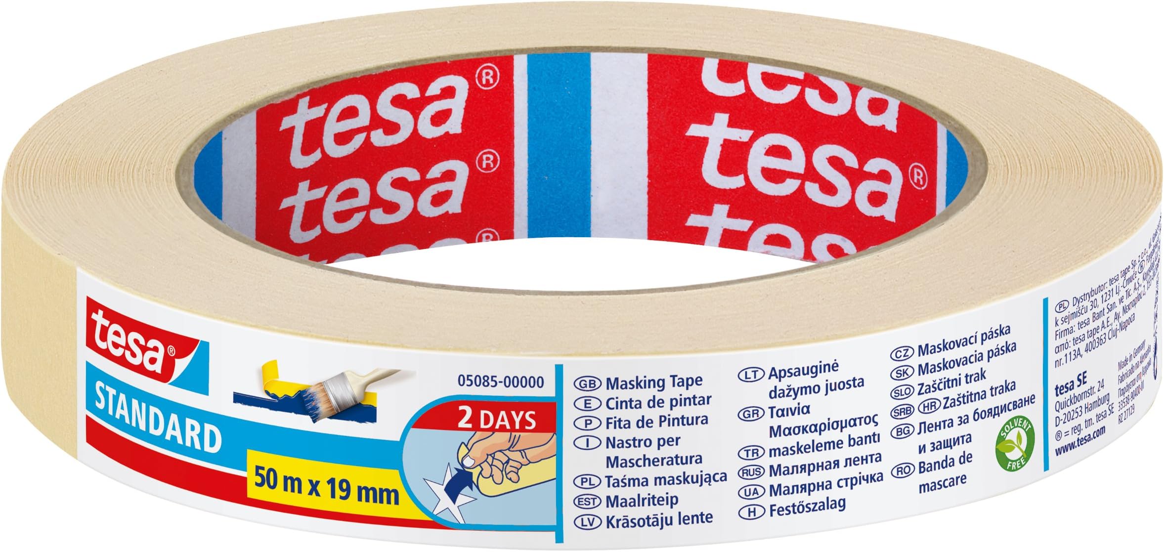 Tesa 210242 Ruban adhésif standard en papier sans solvants 19 mm x 50 m ...