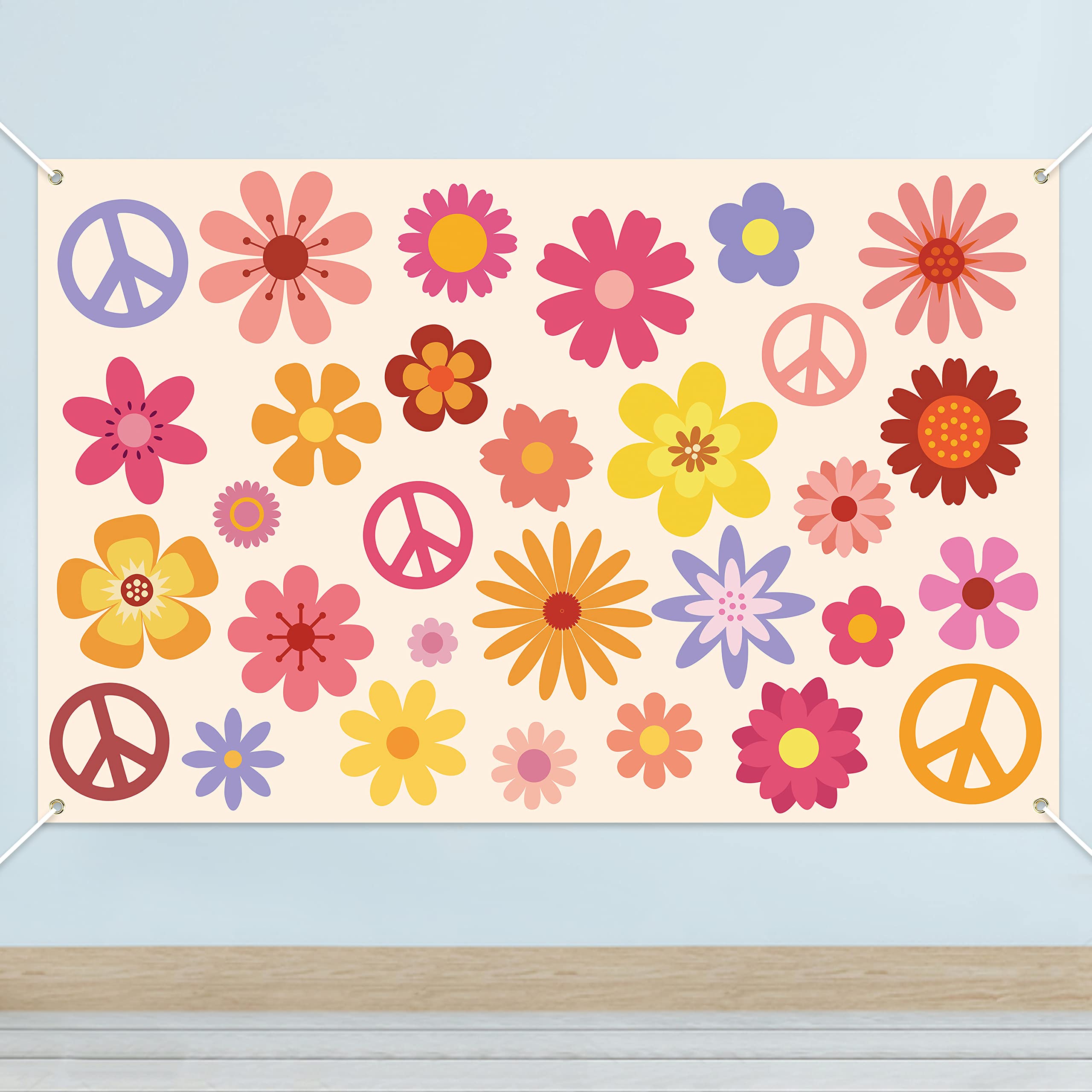 Buy Hippie Groovy Backdrop Banner 60's70's Party Background Extra Large ...