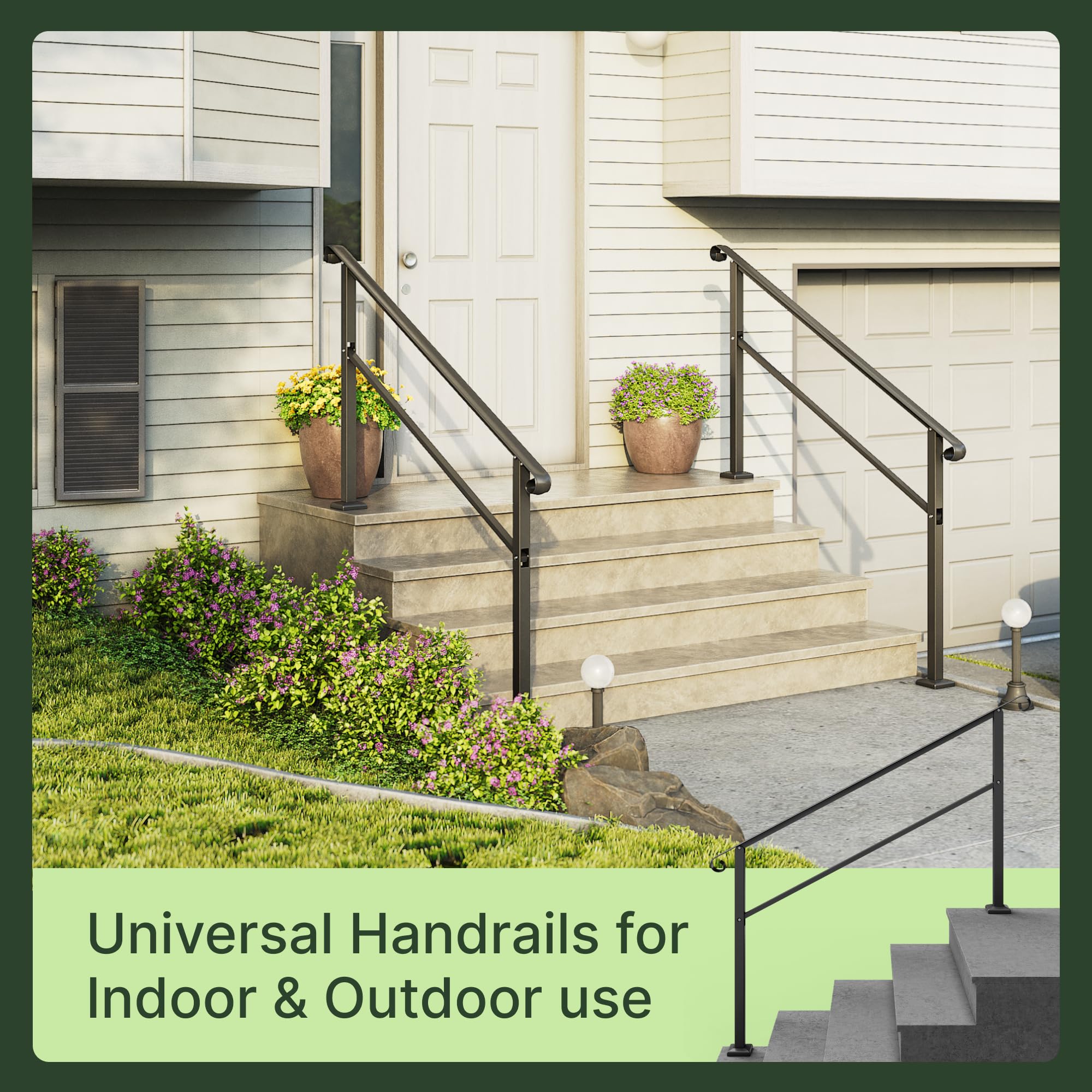 Snapklik.com : Metty Metal Handrails For Outdoor Steps - 1 To 5 Step ...