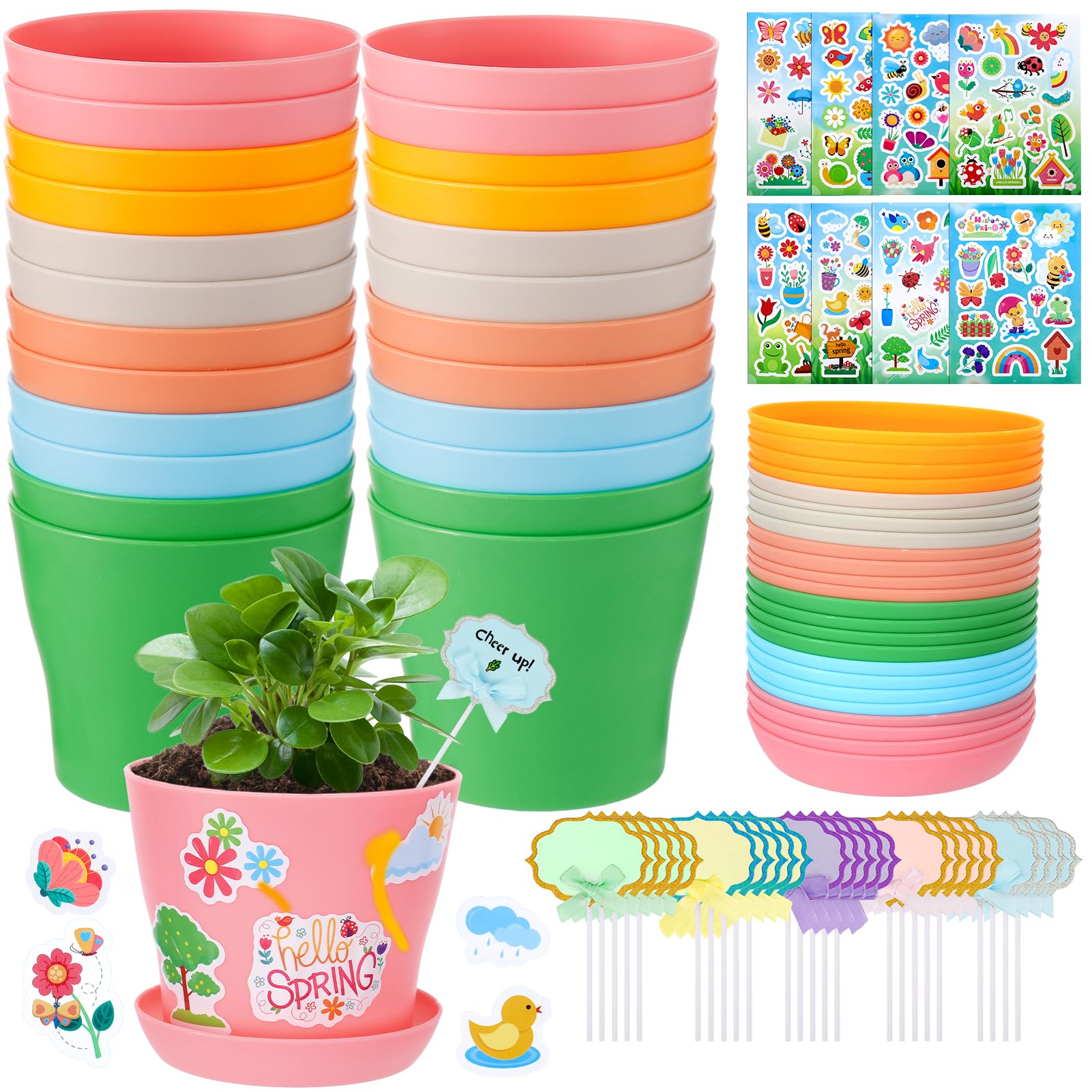 Amazon.com: Durable Resin Garden Pot Craft Kit for Kids- 24 Pack ...