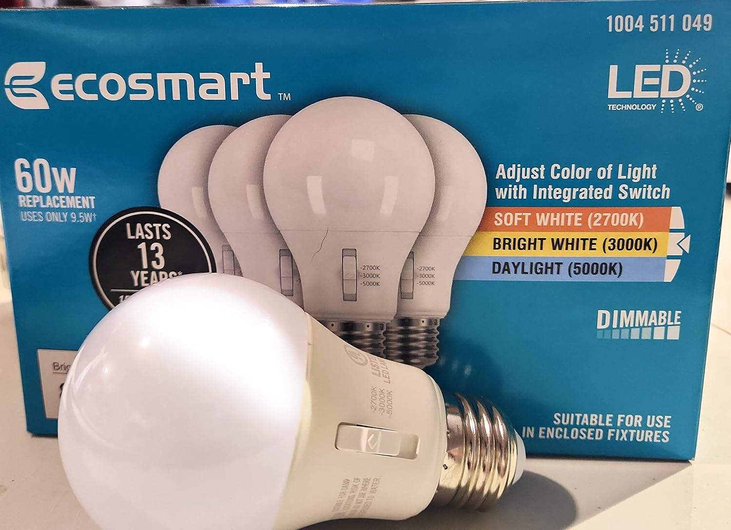 60w LED Light Bulb with Selectable Switch - Amazon.com