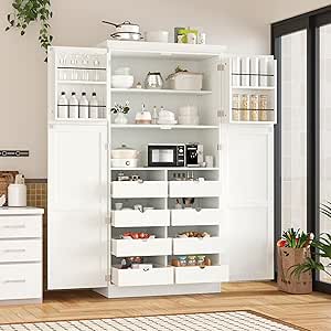 Amazon.com: Merax 35.5x17.6x70.9 inches Freestanding Kitchen Pantry ...