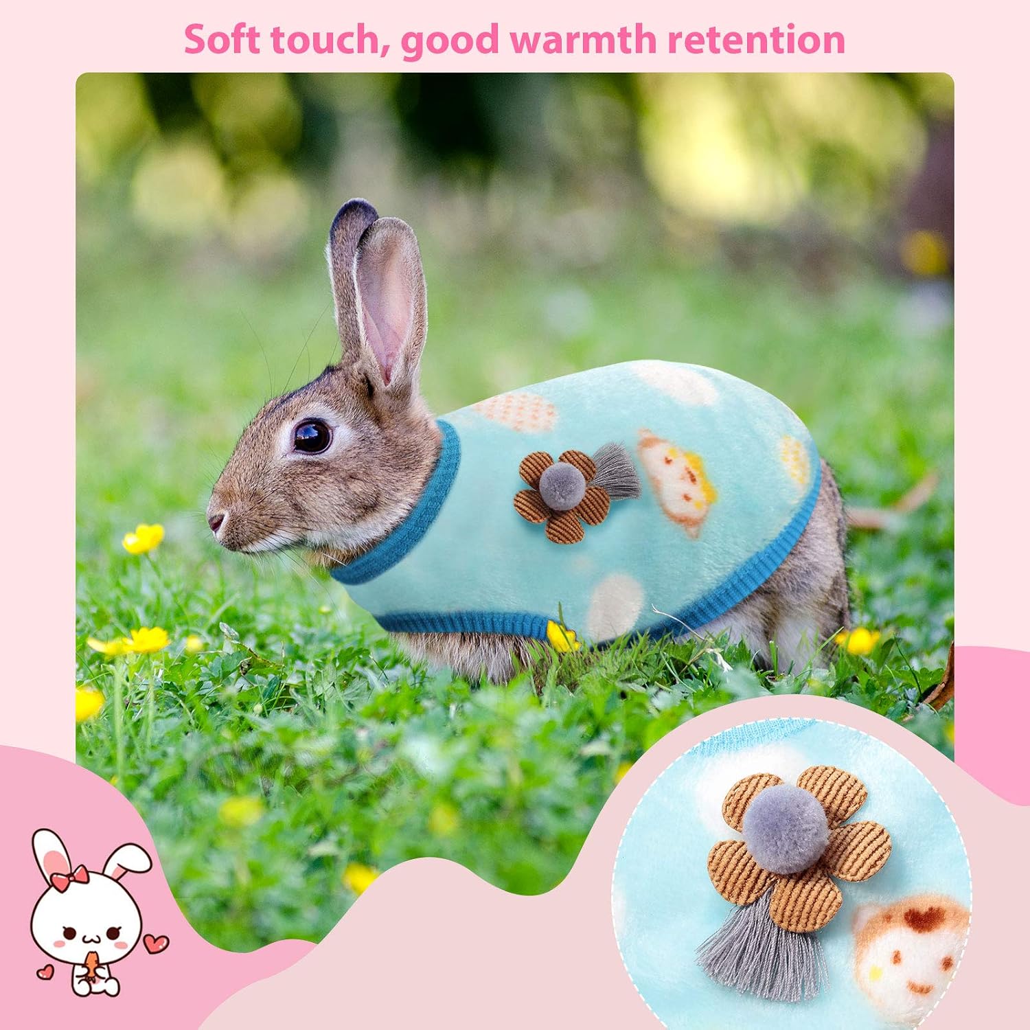 8 piezas de ropa cálida de conejo para mascotas, forro polar, lindo ...