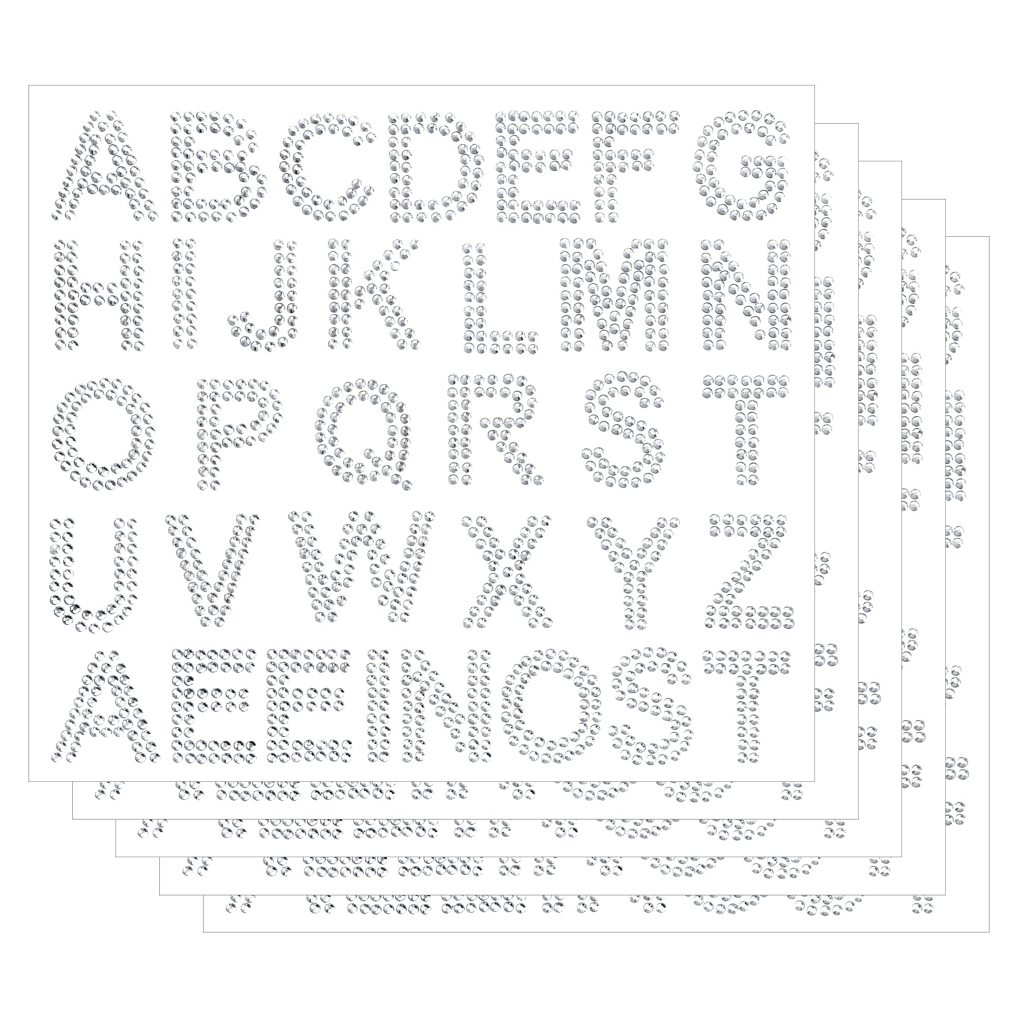 Amazon.com: 170 PCS Rhinestone Letter Stickers, White Iron on Letter ...