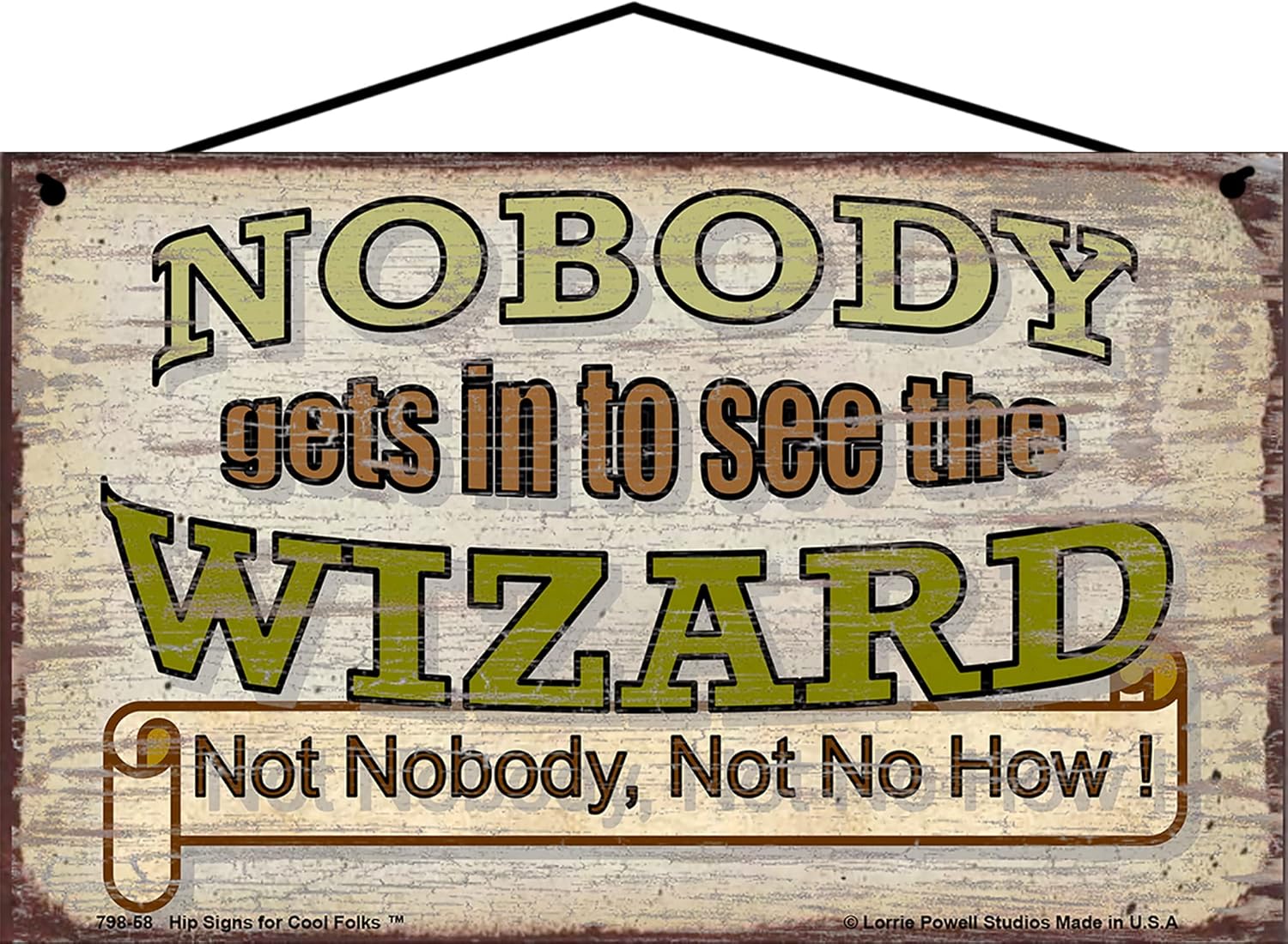 Amazon.com: 5x8 Vintage Style Sign - Nobody Gets In To See The Wizard ...