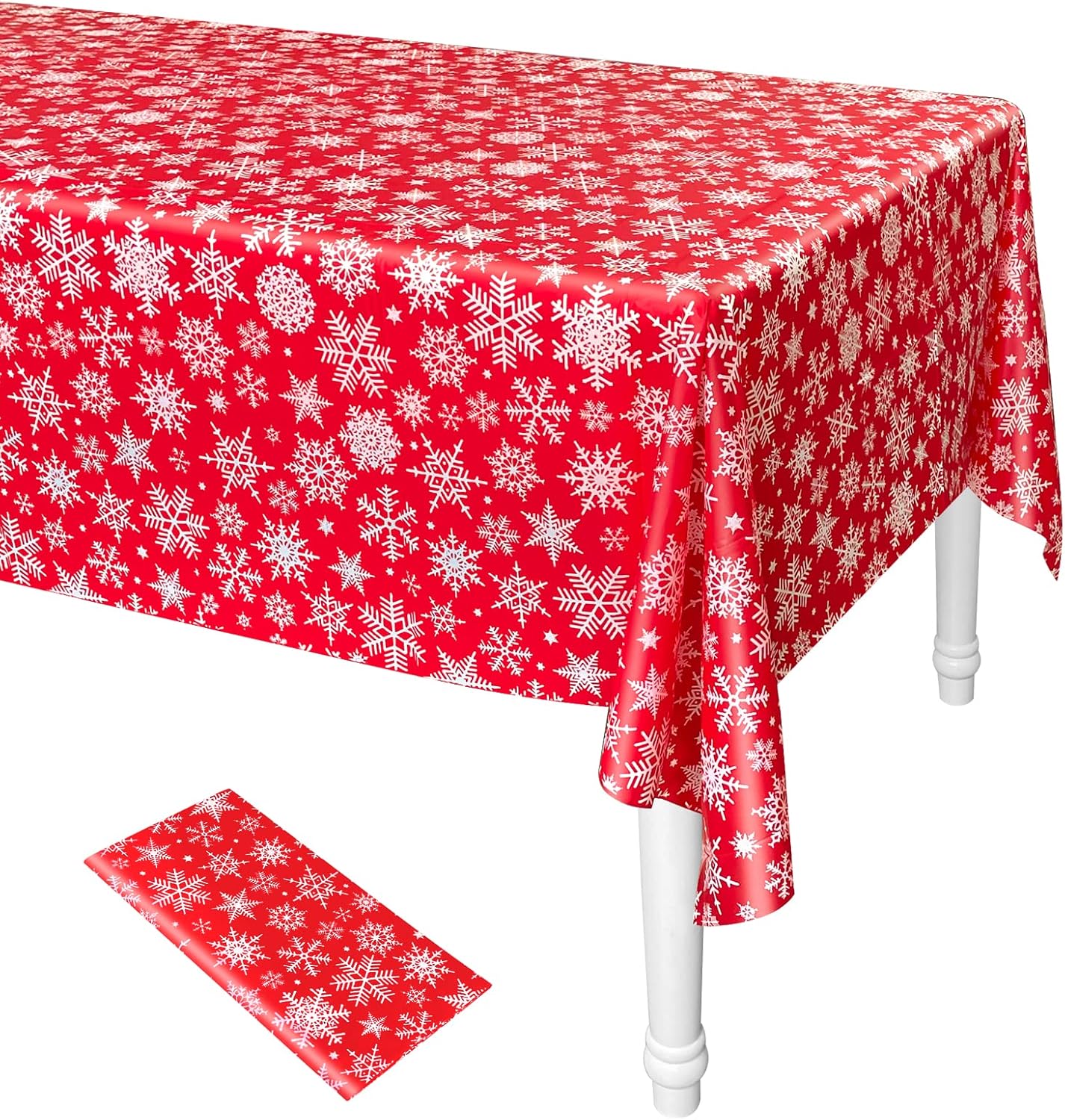 Amazon.com: ELECLAND Christmas Snowflakes Tablecloth Plastic Christmas ...